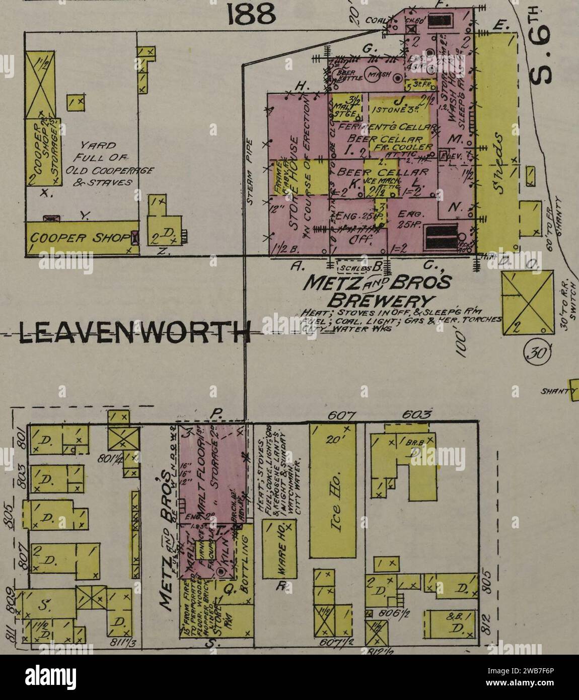 ''METZ AND BRO'S'' (METZ AND BROTHERS) in 1887 map, Sanborn Fire ...