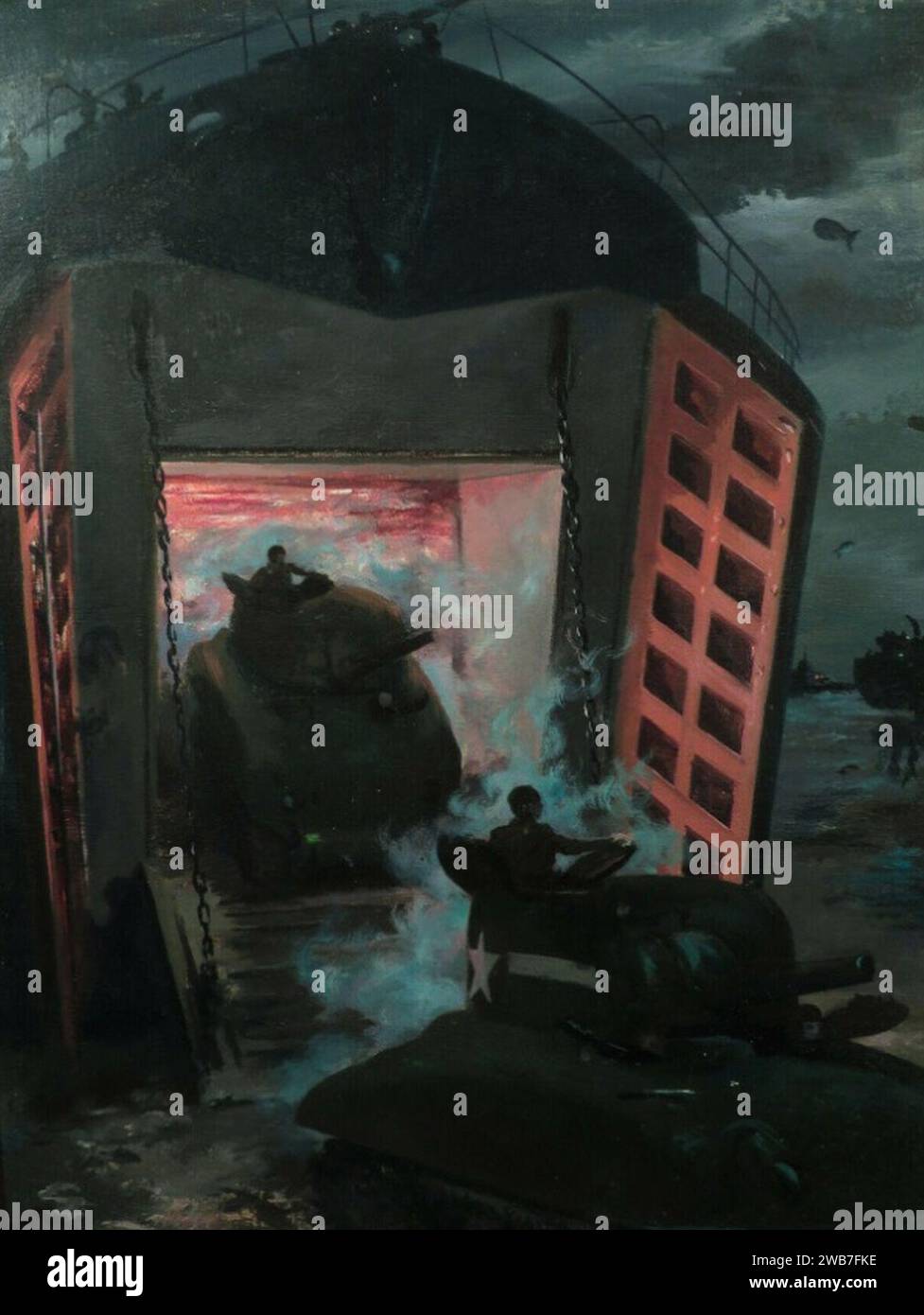 ''Monsters at Omaha Beach'' - original D-Day Normandy Invasion painting ...