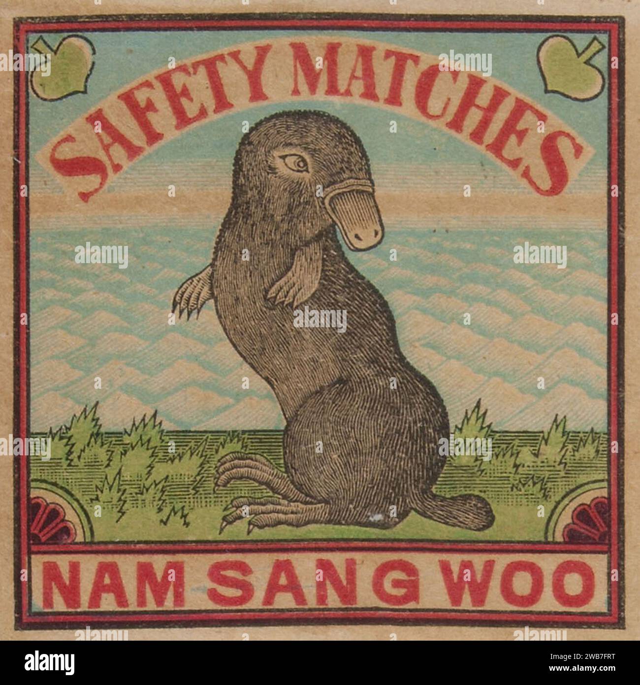 ''Nam Sang Woo Safety Matches'' platypus matchbox label art - from ...