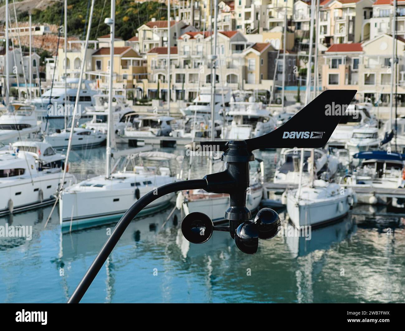 Lustica, Montenegro - 01 november 2023: Modern anemometer with a ...