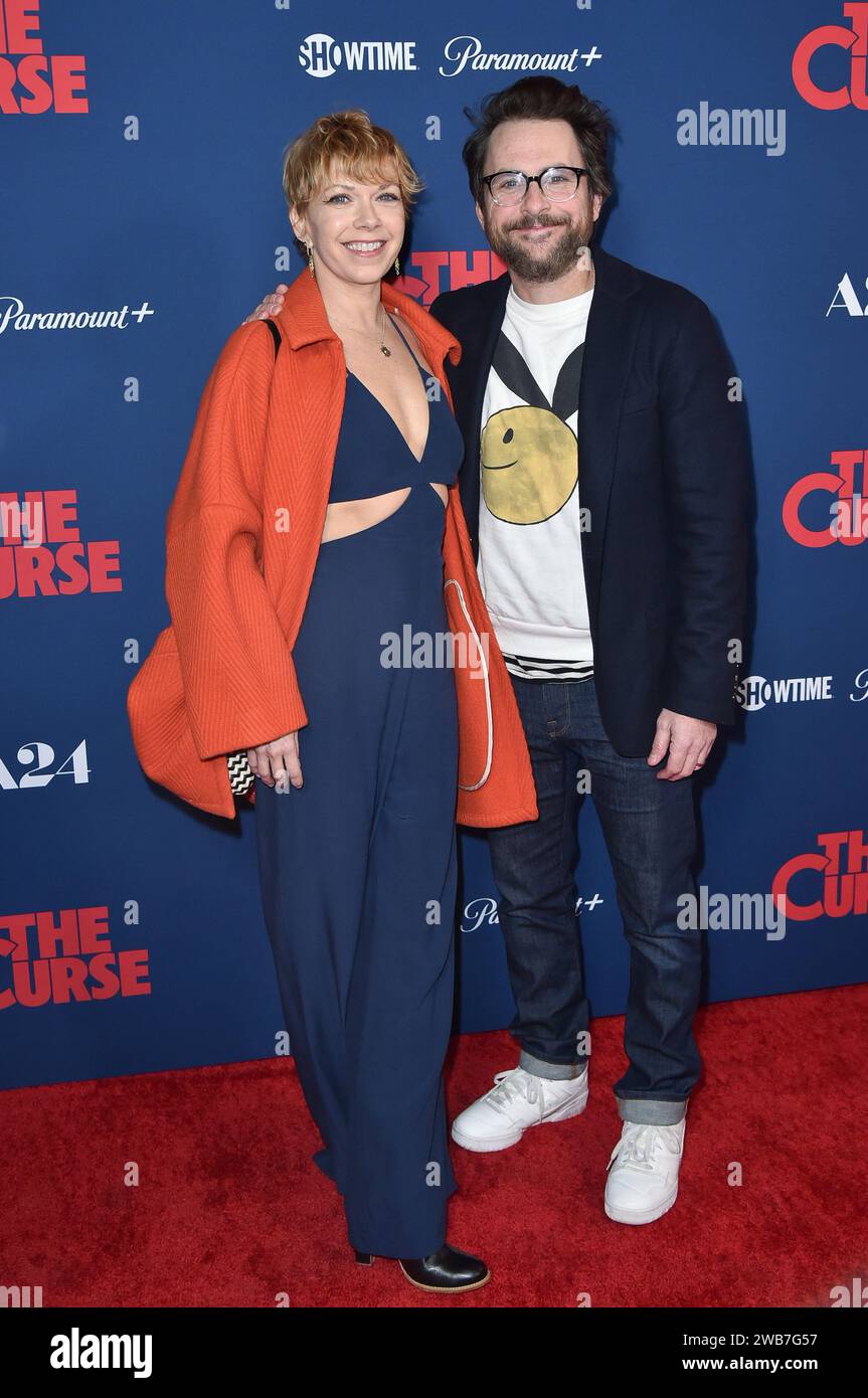 Mary Elizabeth Ellis, left, and Charlie Day attend the season one ...