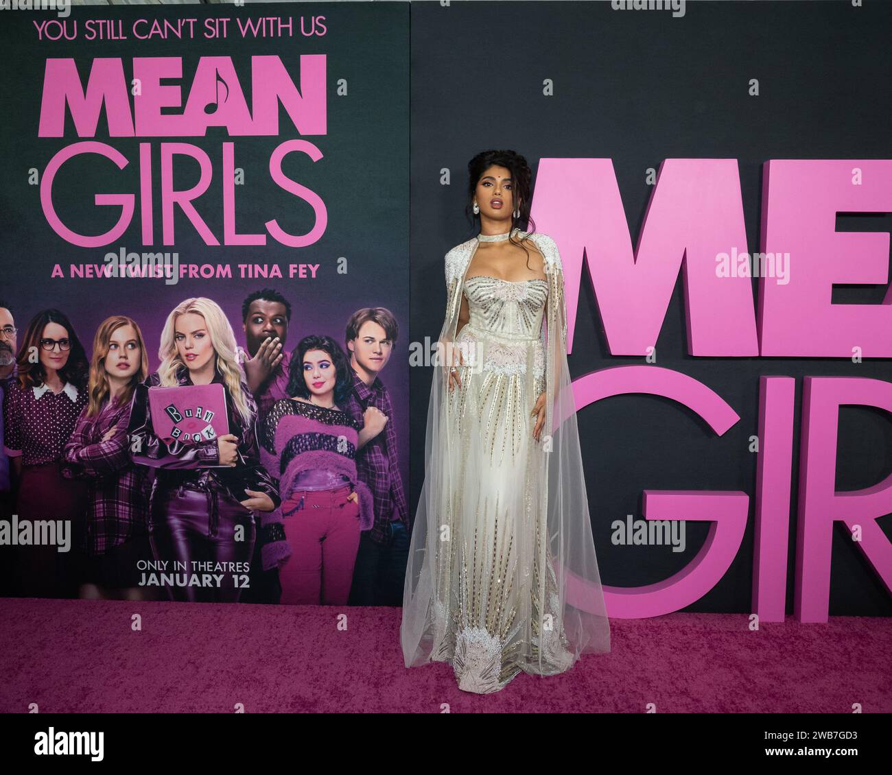 New York, USA. 08th Dec, 2023. Avantika arrives on the 'pink' carpet ...