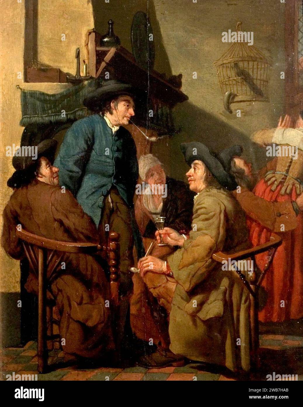 Peter Jacob Horemans - Interior with figures smoking a pipe Stock Photo ...