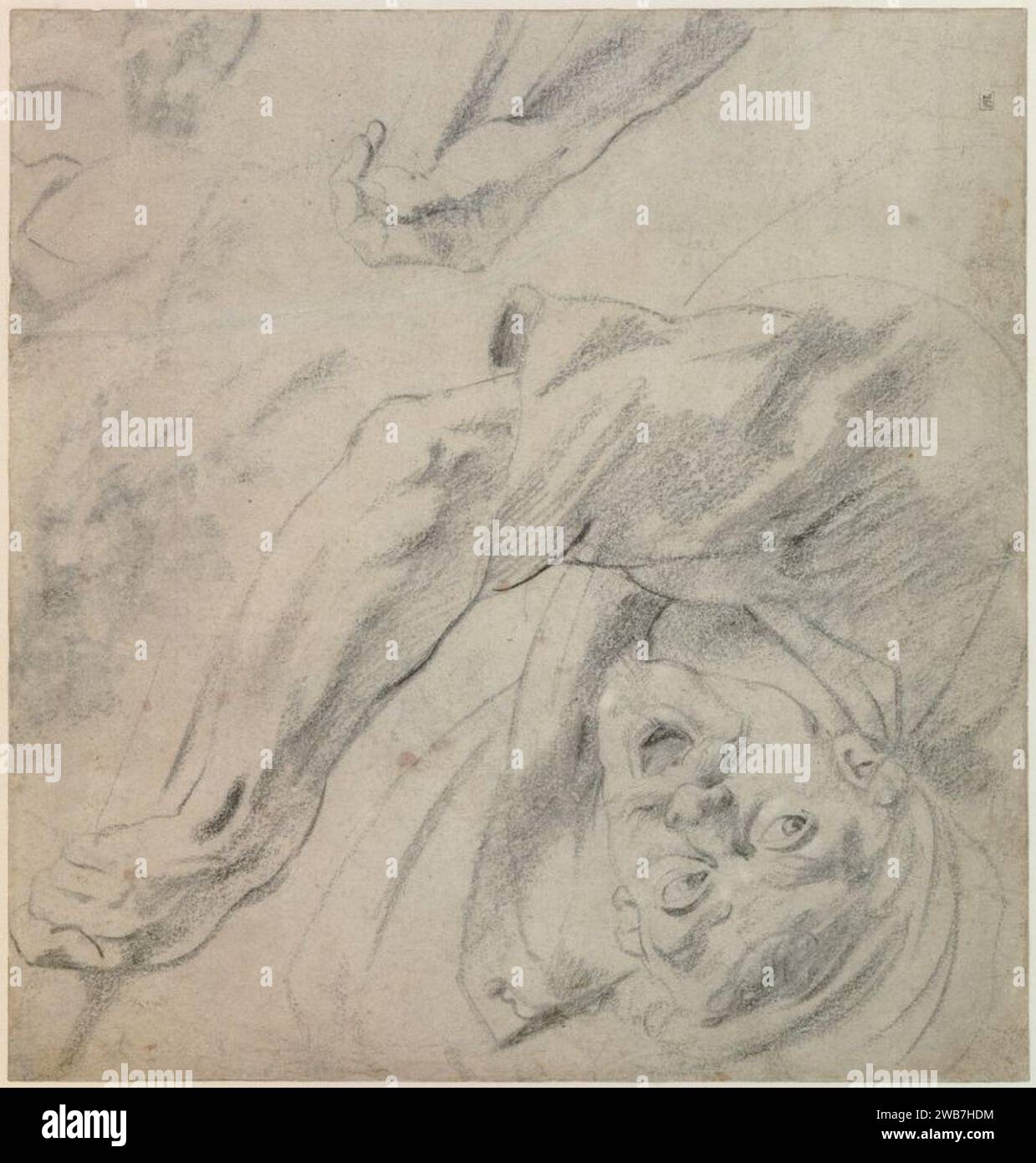 Peter Paul Rubens - Study for the falling rider in the Munich lion hunt ...