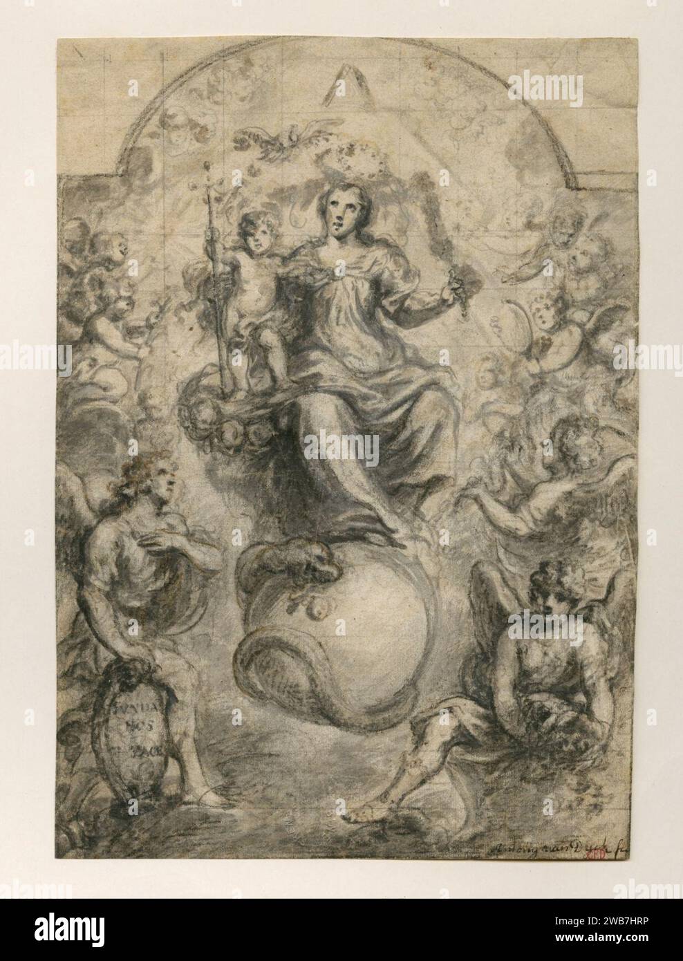 Philip Fruytiers - Virgin with the child Jesus, surrounded by angels ...