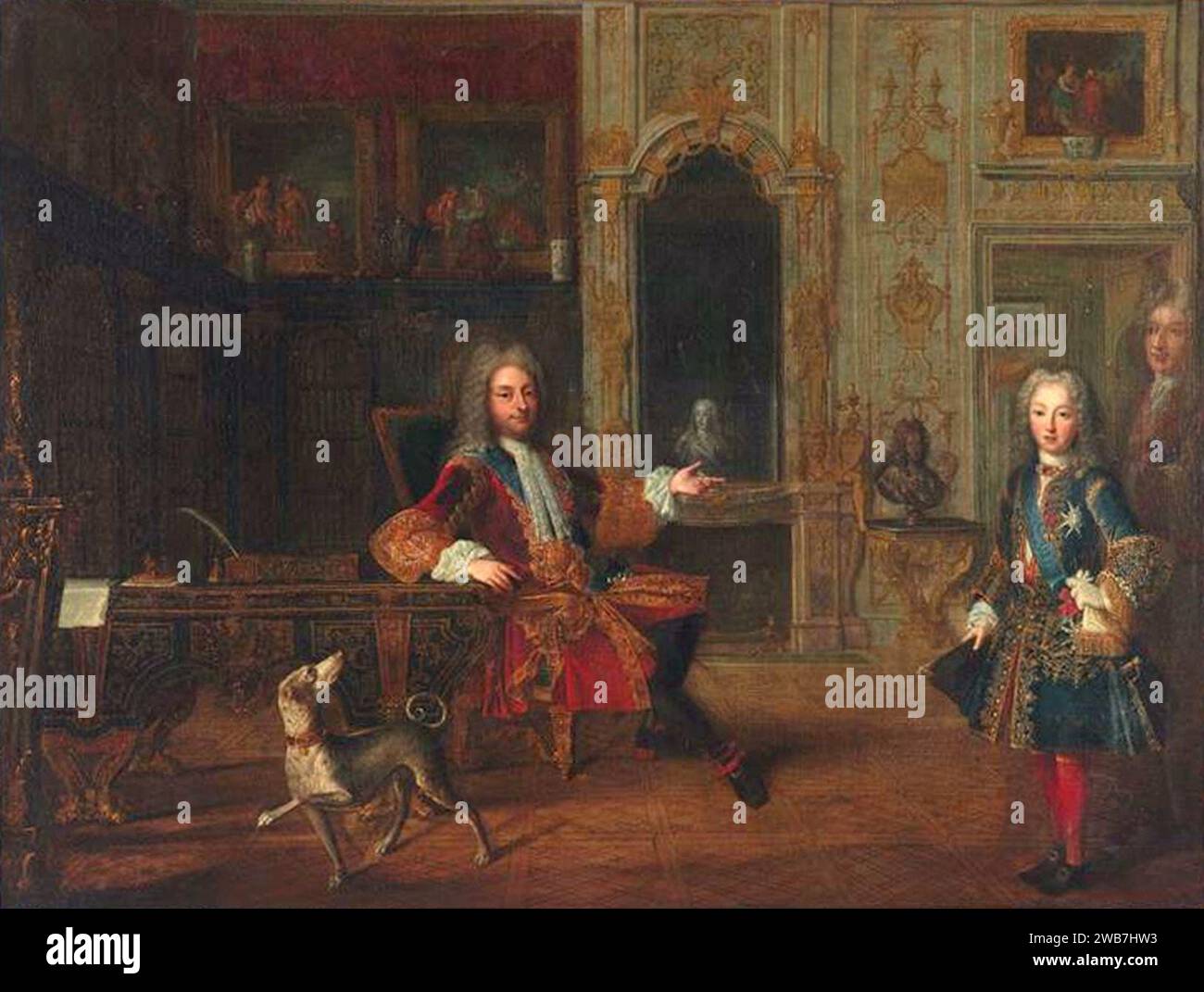 Philippe, duc d'Orléans, Régent, et son fils le duc de Chartres ...