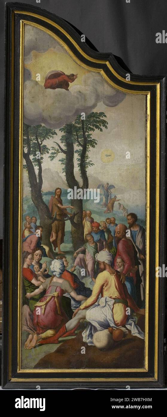 Pieter Aertsen - Sermon of John the Baptist (Triptych of the Adoration of the Shepherds left ...