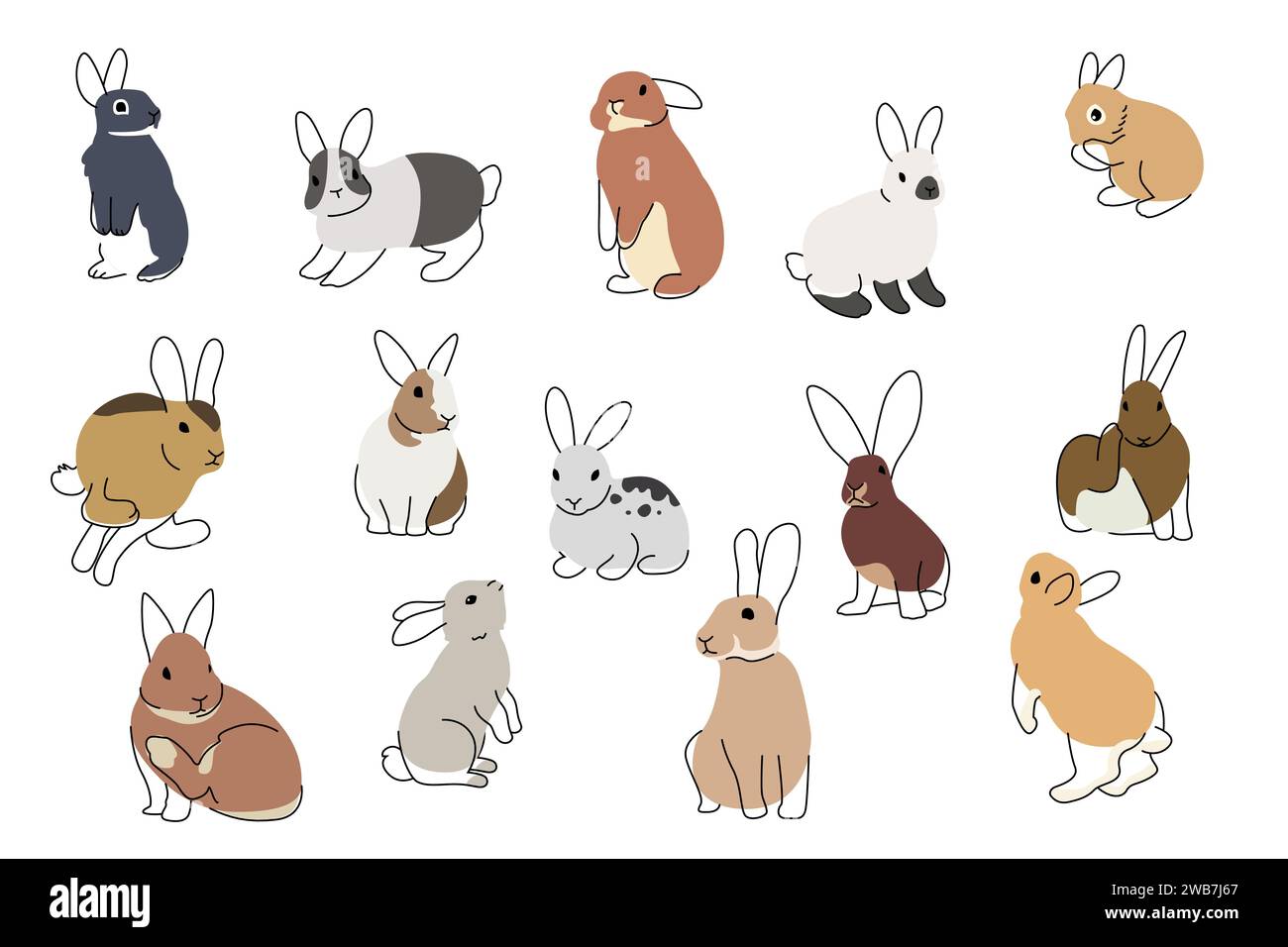 Rabbits vector vectors hi-res stock photography and images - Alamy