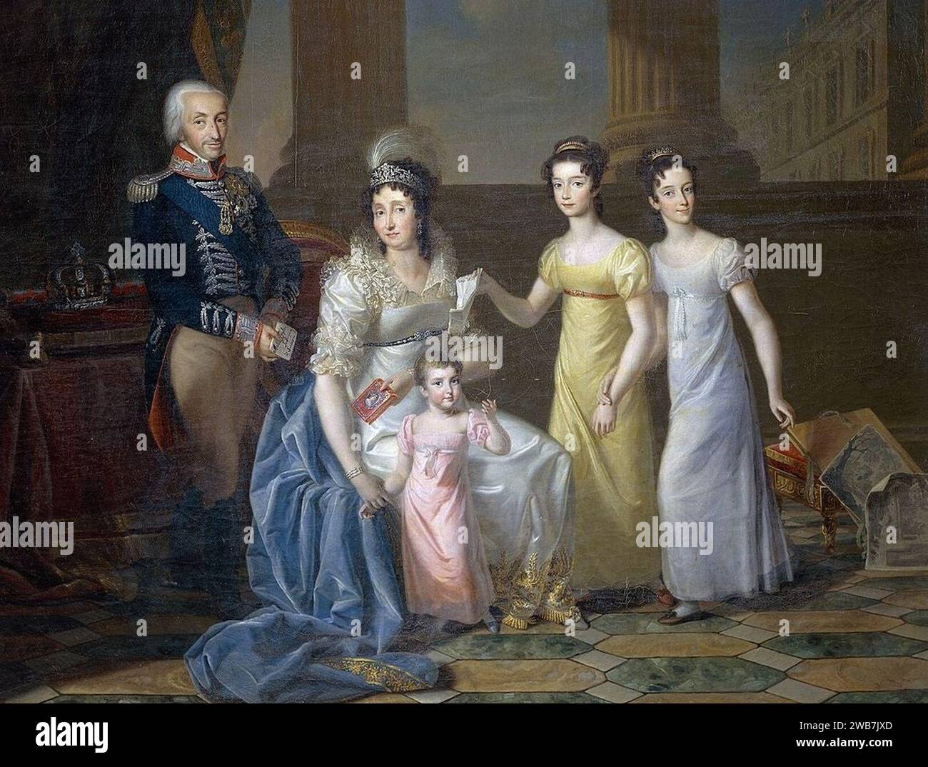 Portrait of King Victor Emmanuel I of Sardinia and his family by Luigi ...