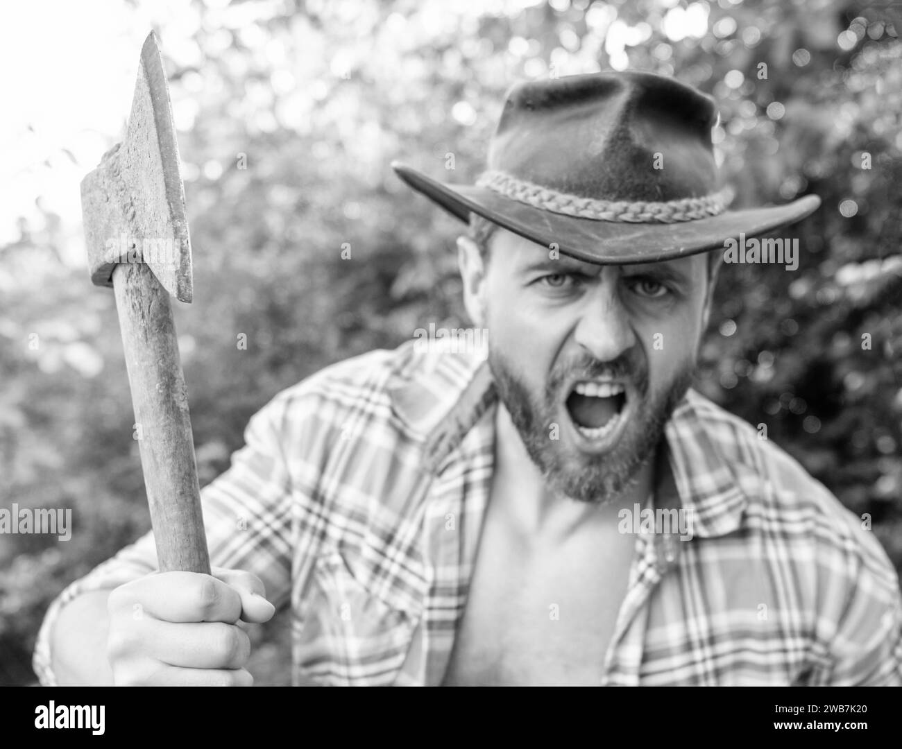 Angry lumberjack Black and White Stock Photos & Images - Alamy