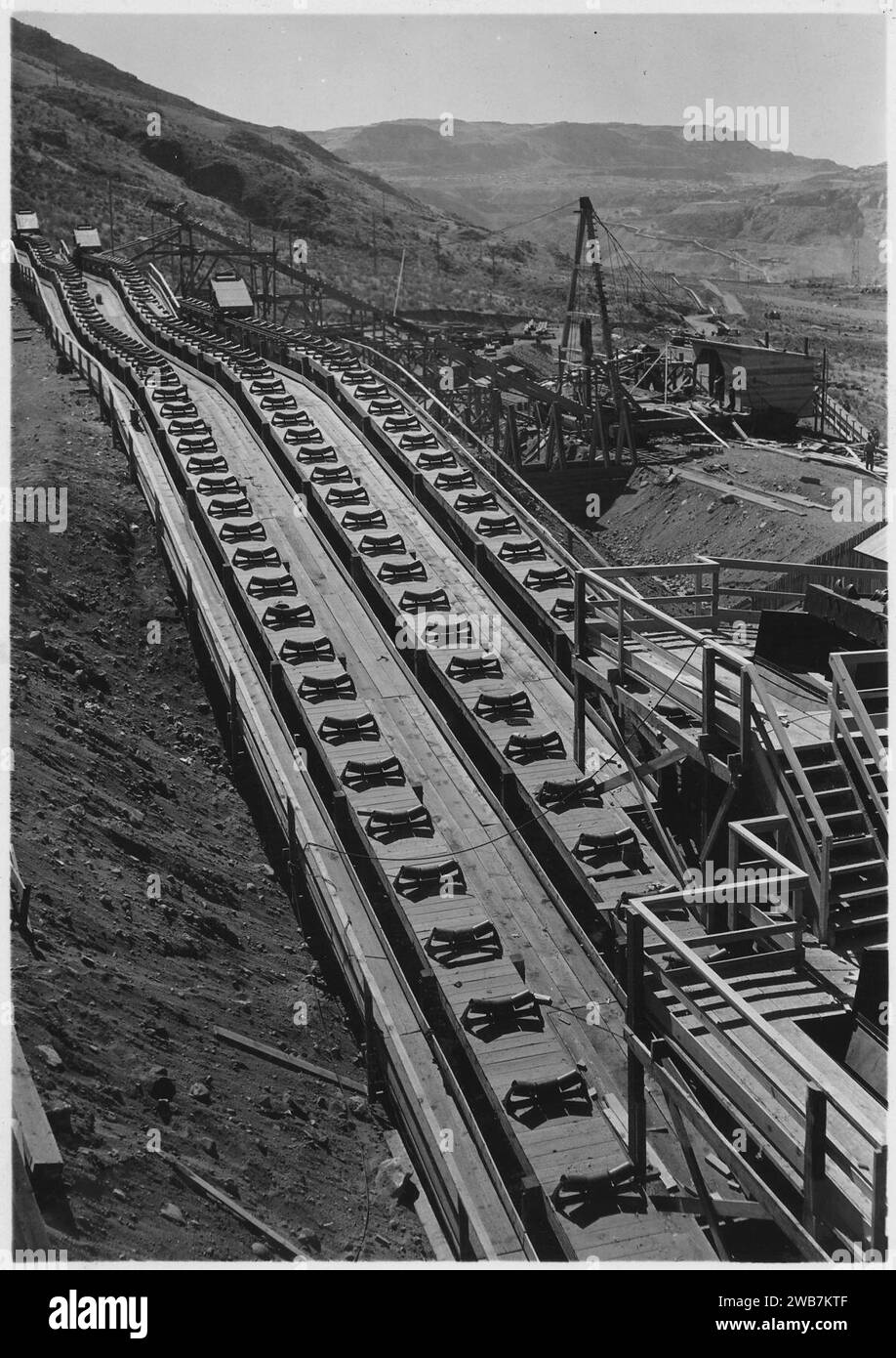 ''Roller bearings for belt conveyor leaving gravel screening plant ...