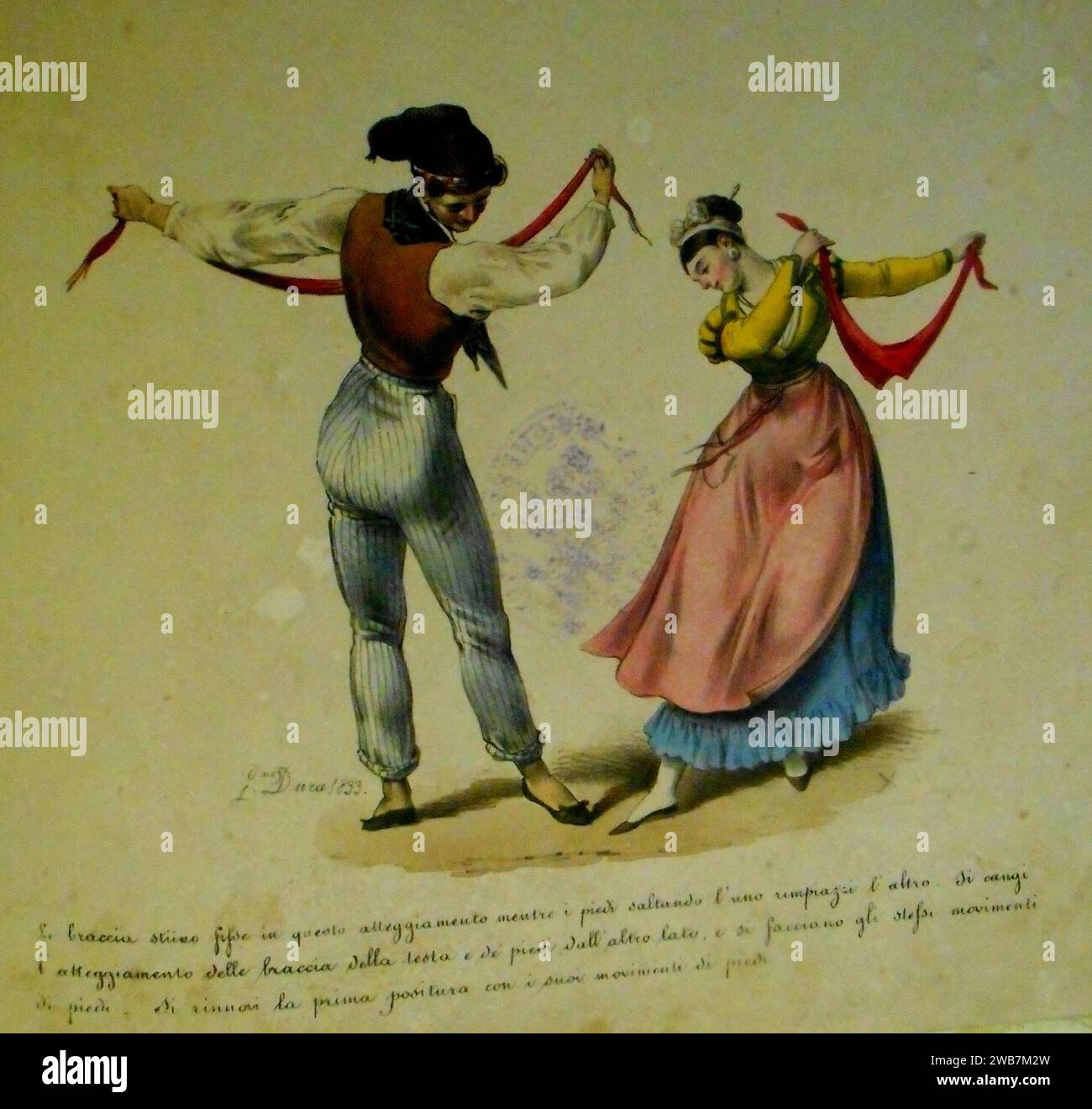 ''Scenes of dance of the Tarantella'' (Naples 1834) by Gaetano Dura ...
