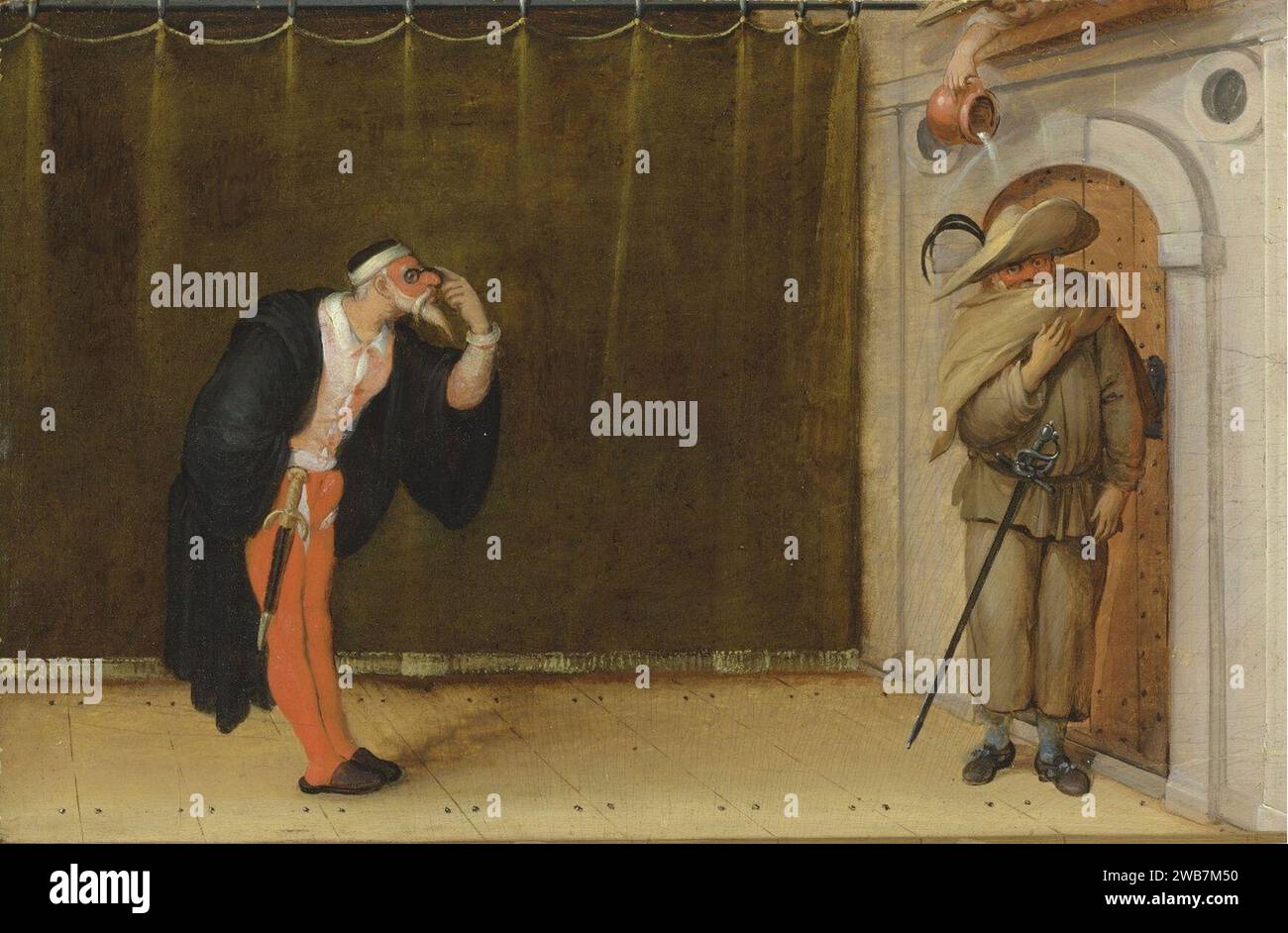 Sebastian Vrancx - A Commedia dell'arte scene with Pantalone and a ...