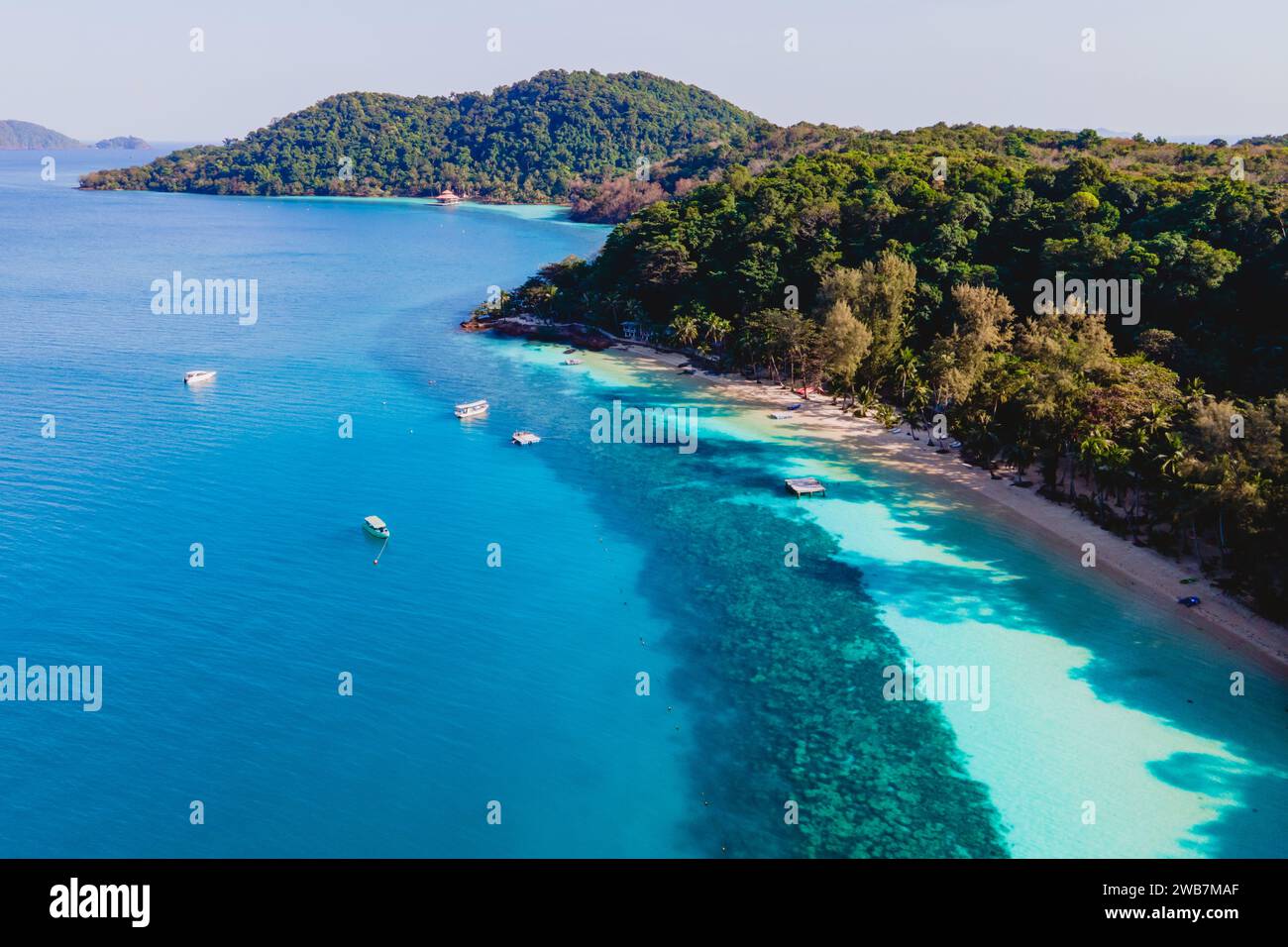 Drone top view at Koh Wai Island Trat Thailand is a tinny tropical ...
