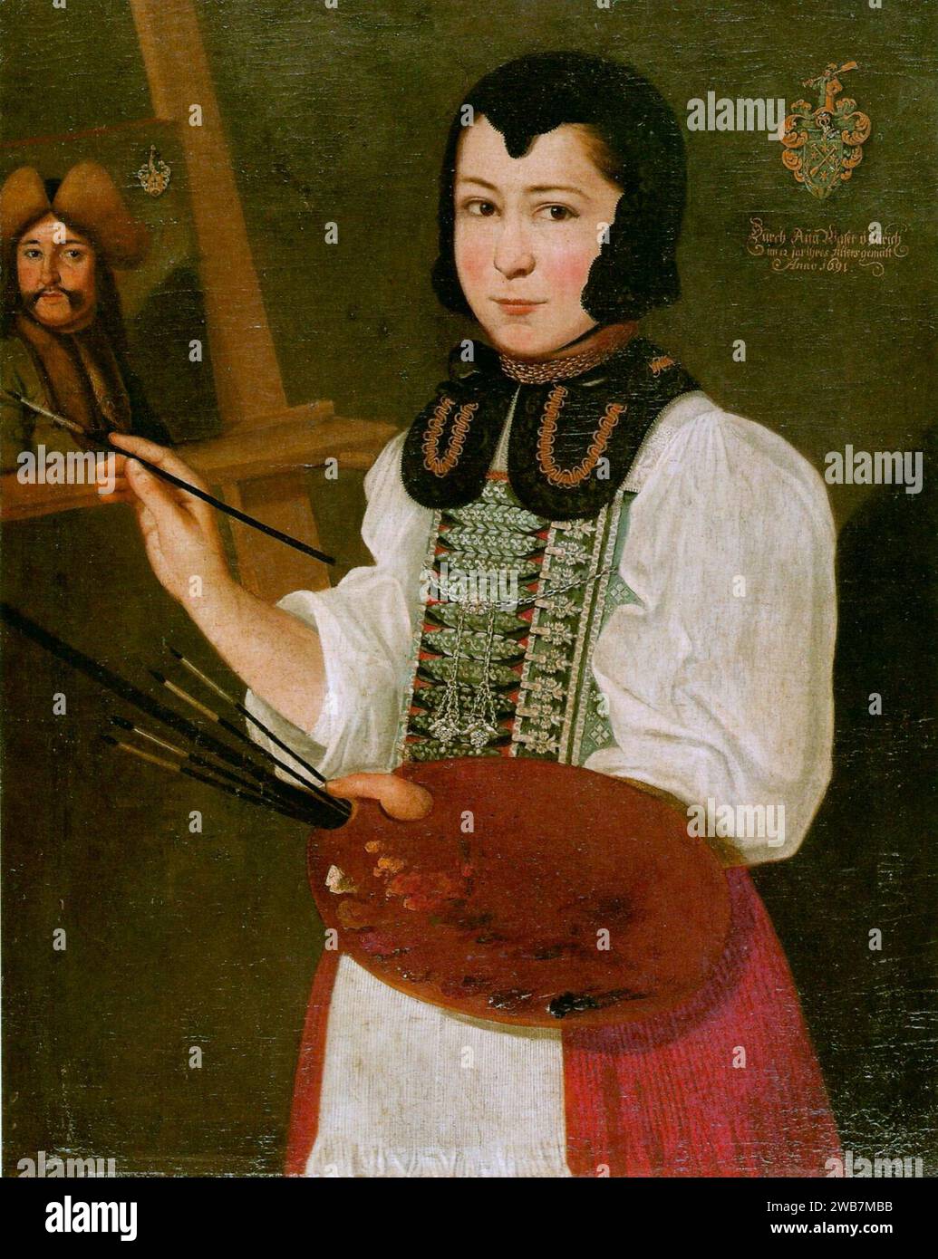 Self-portrait by Anna Waser (1691) - Kunsthaus Zürich Stock Photo - Alamy