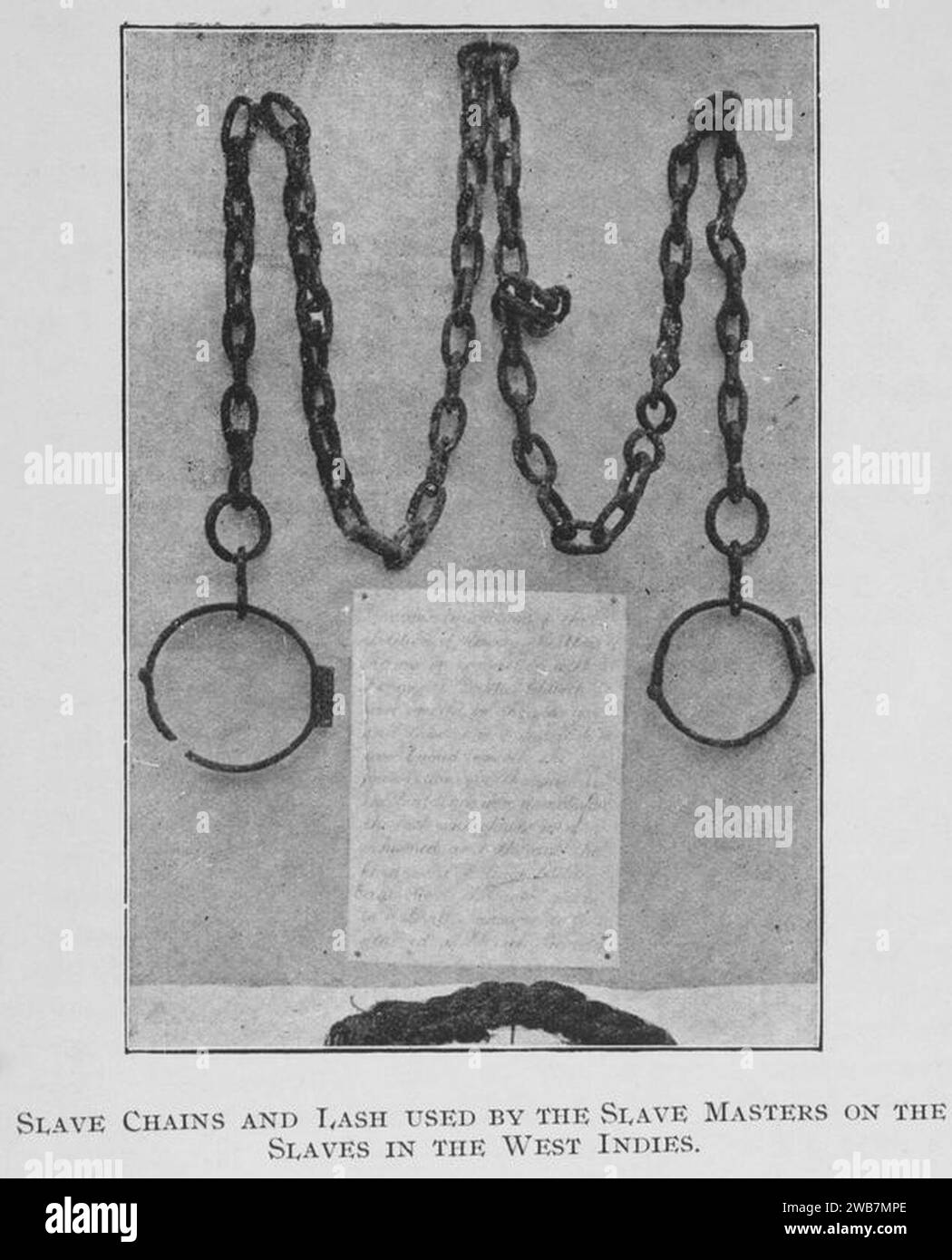 ''Slave chain and lash used by the slave masters on the slaves in the West Indies.'' Stock Photo ...