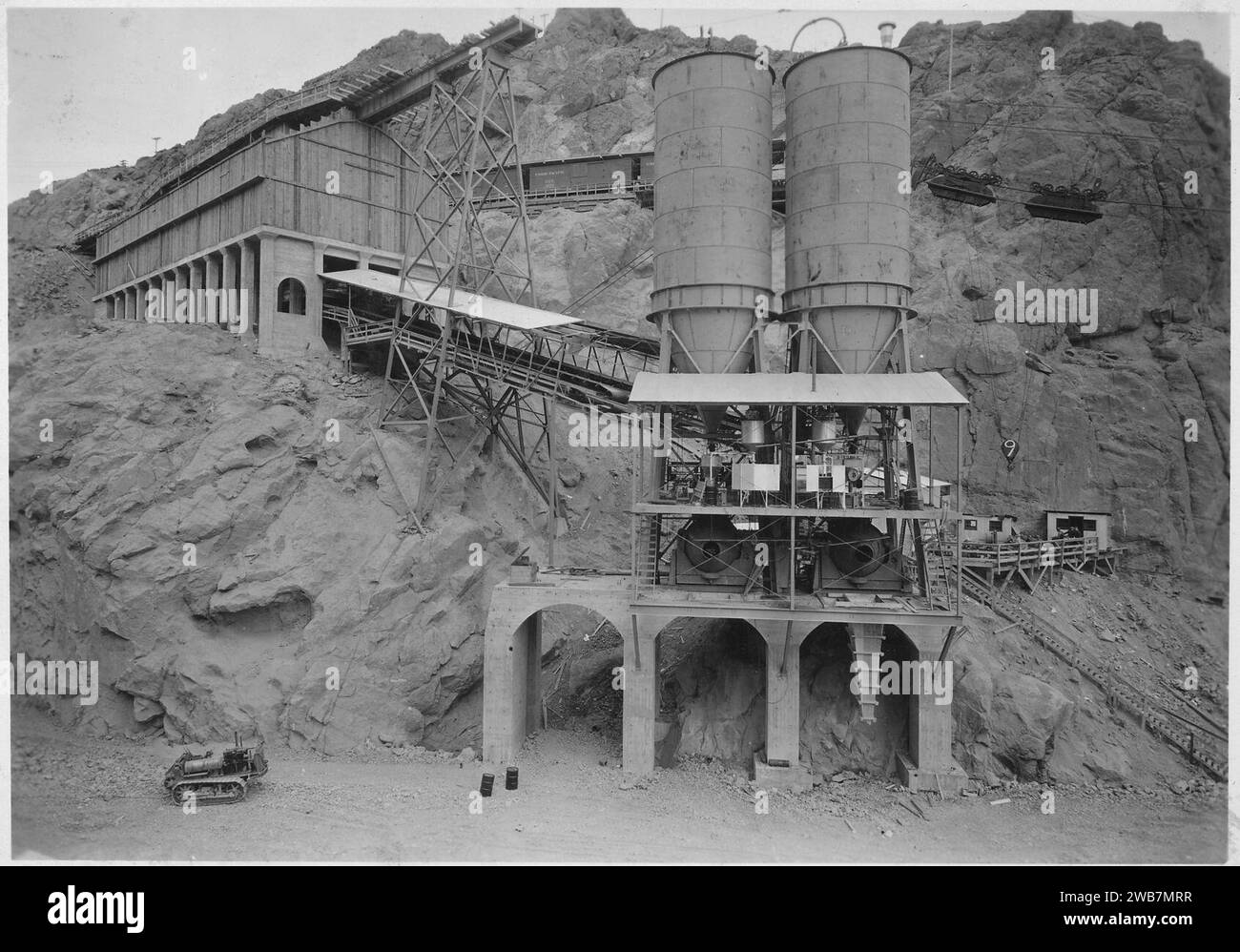 ''Six Companies' high level concrete mixing plant nearing completion at ...