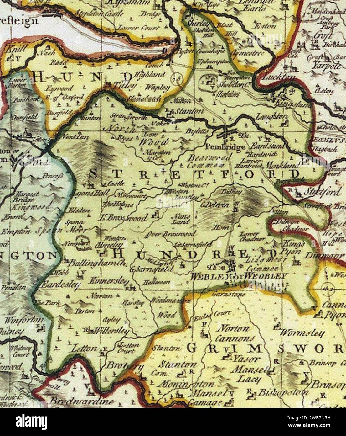 Stretford Hundred in An Accurate Map of Hereford Shire Divided into its ...