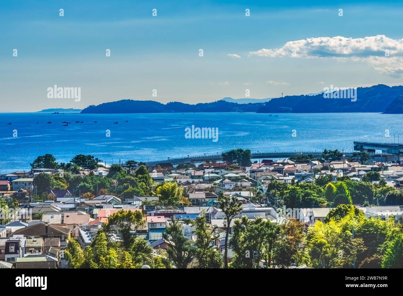 City View Observatory Sagami Bay Izu Peninsula Fishing Boats Hojo ...