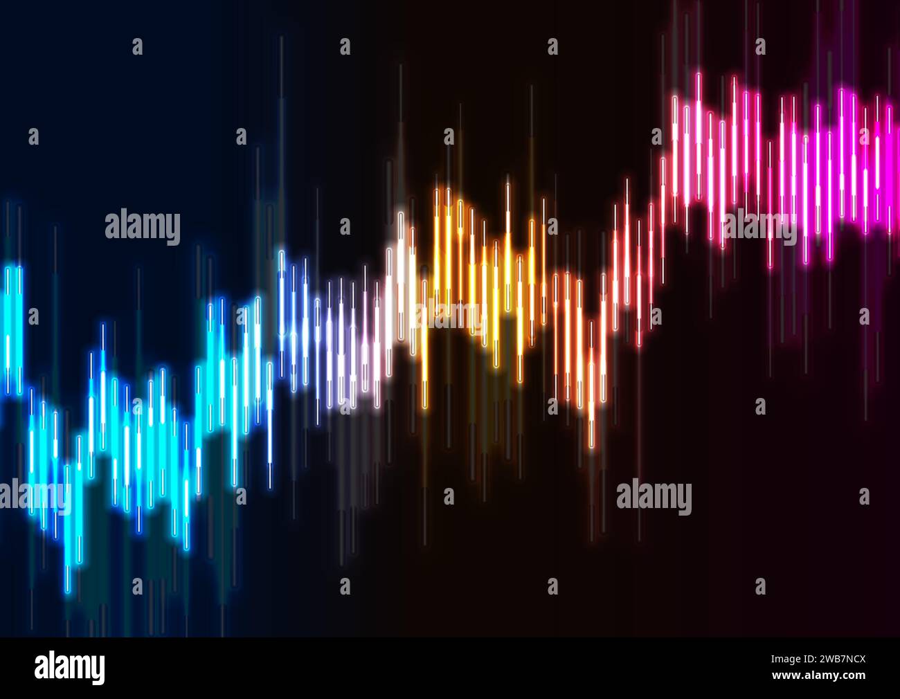 Abstract neon colorful growing financial graph chart background. Vector ...
