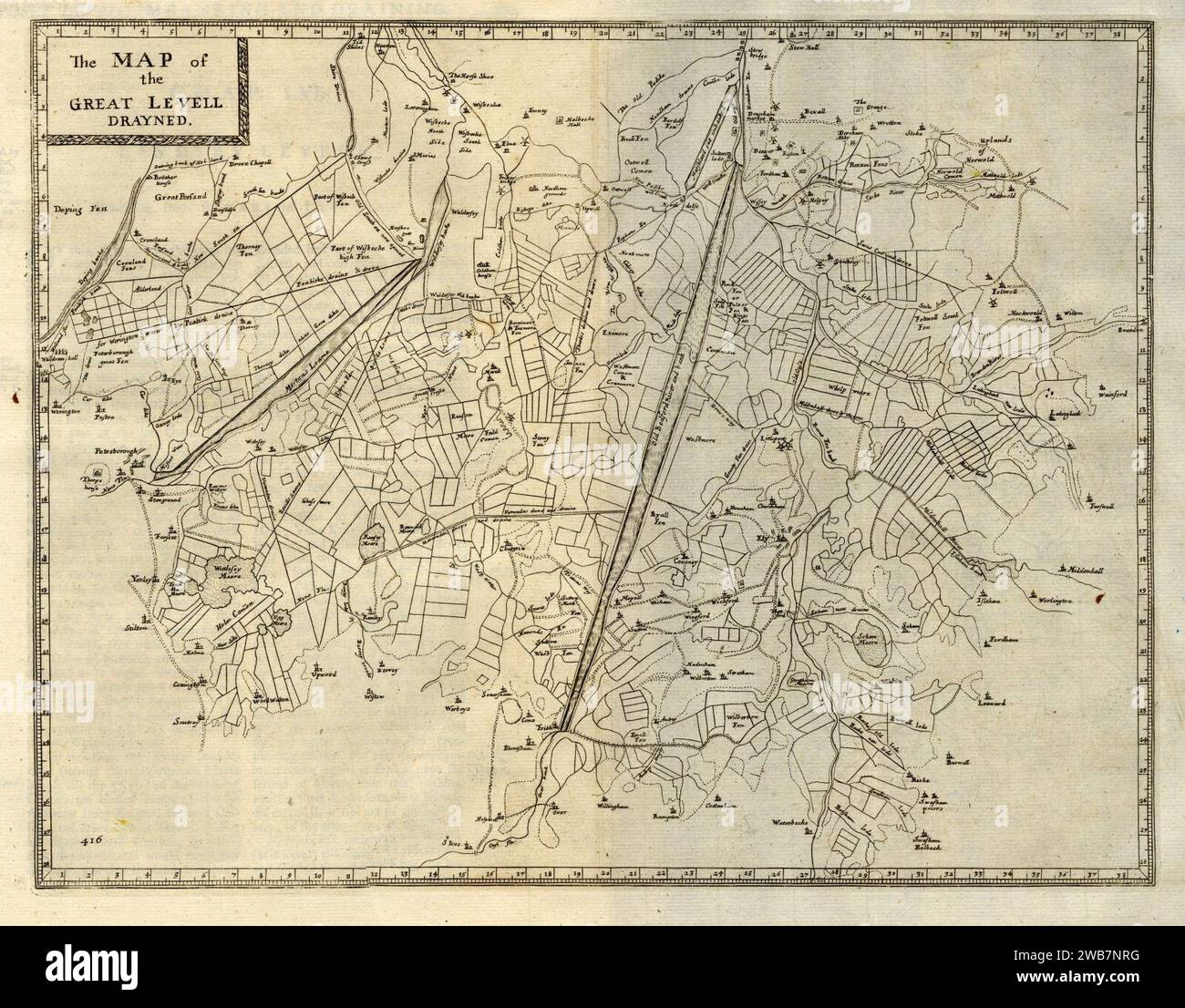 ''The Map of the Great Levell drained'' (1662 Stock Photo - Alamy
