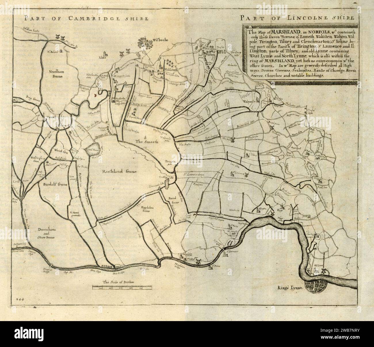 ''The Map of the marshland in Norfolk'' Stock Photo - Alamy