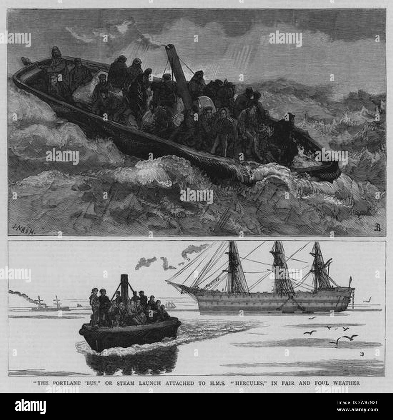 'The Portland 'Bus,' or steam launch attached to HMS 'Hercules,' in ...