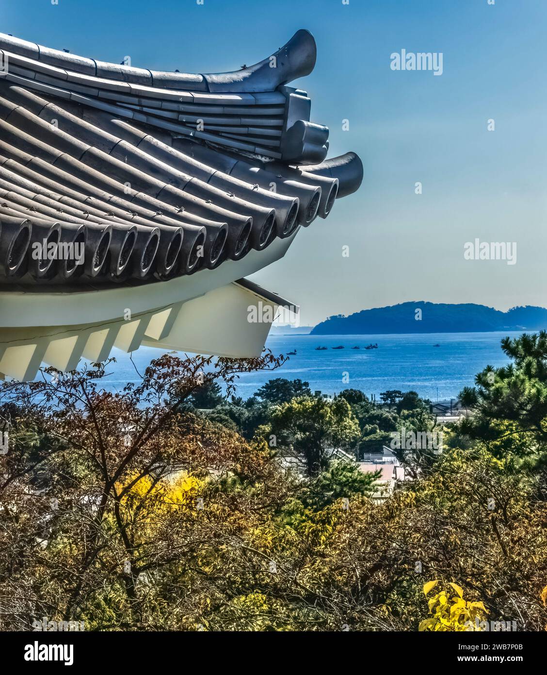 Castle Roof Viewpoint Observatory Autumn Sagami Bay Izu Peninsula ...