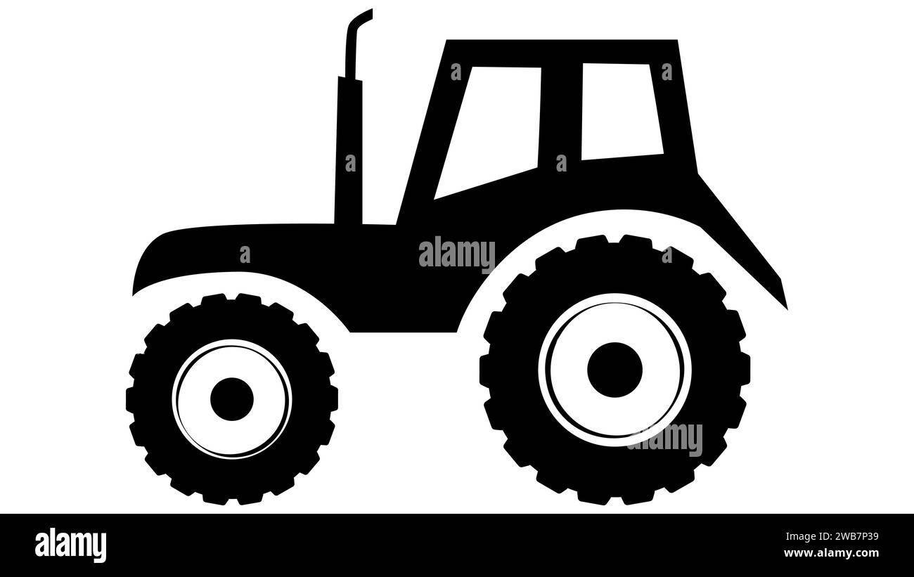 Tractor silhouettes isolated on white background. Vector clipart Stock ...
