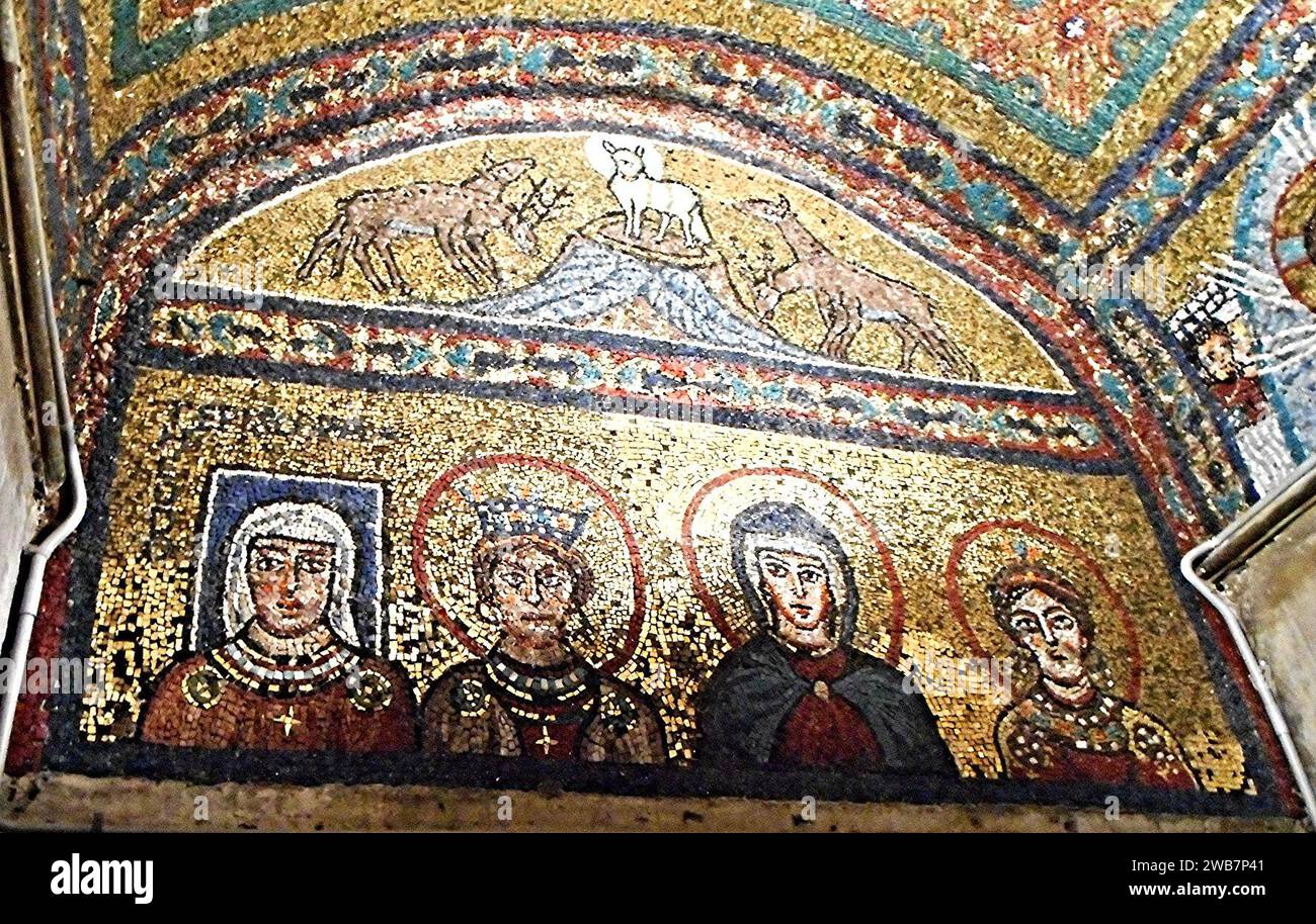 ''Theodora, mother of pope Pascal I (left), the Virgin Mary and two ...