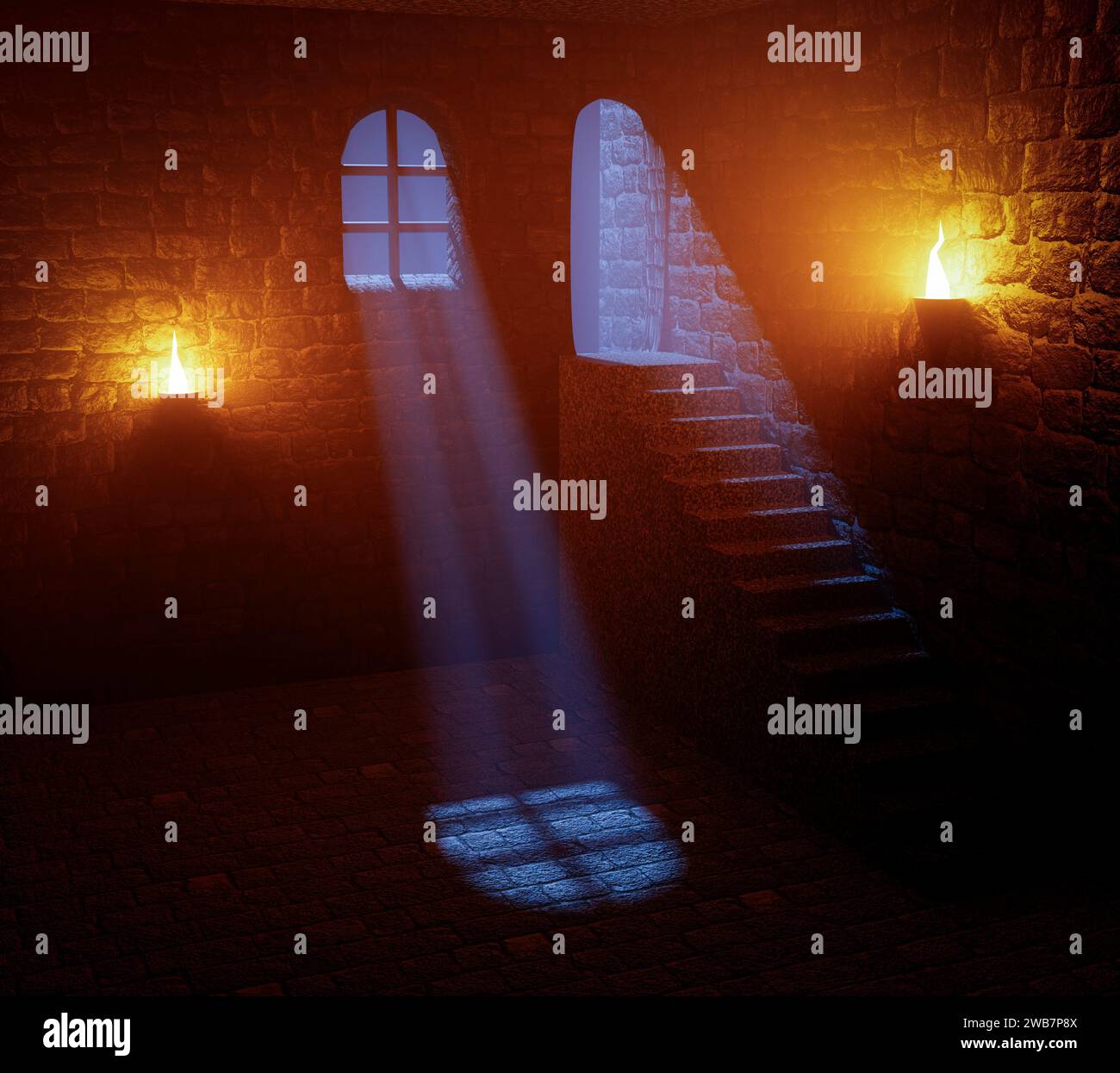 Night window inside castle hi-res stock photography and images - Alamy