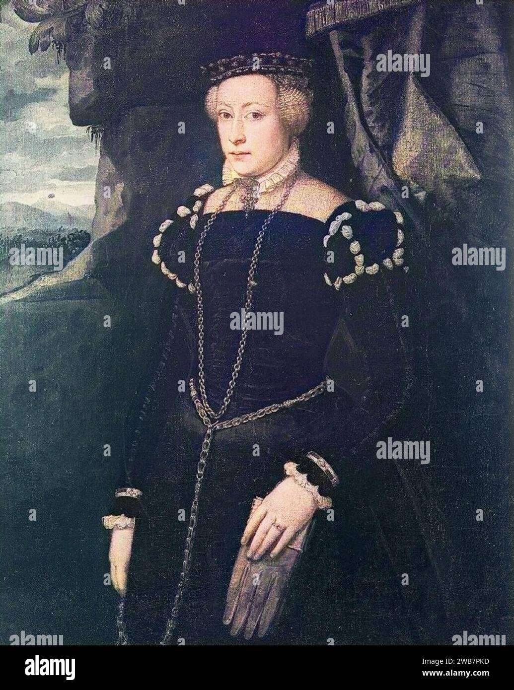 Venice - Portrait of a lady in black dress Stock Photo - Alamy