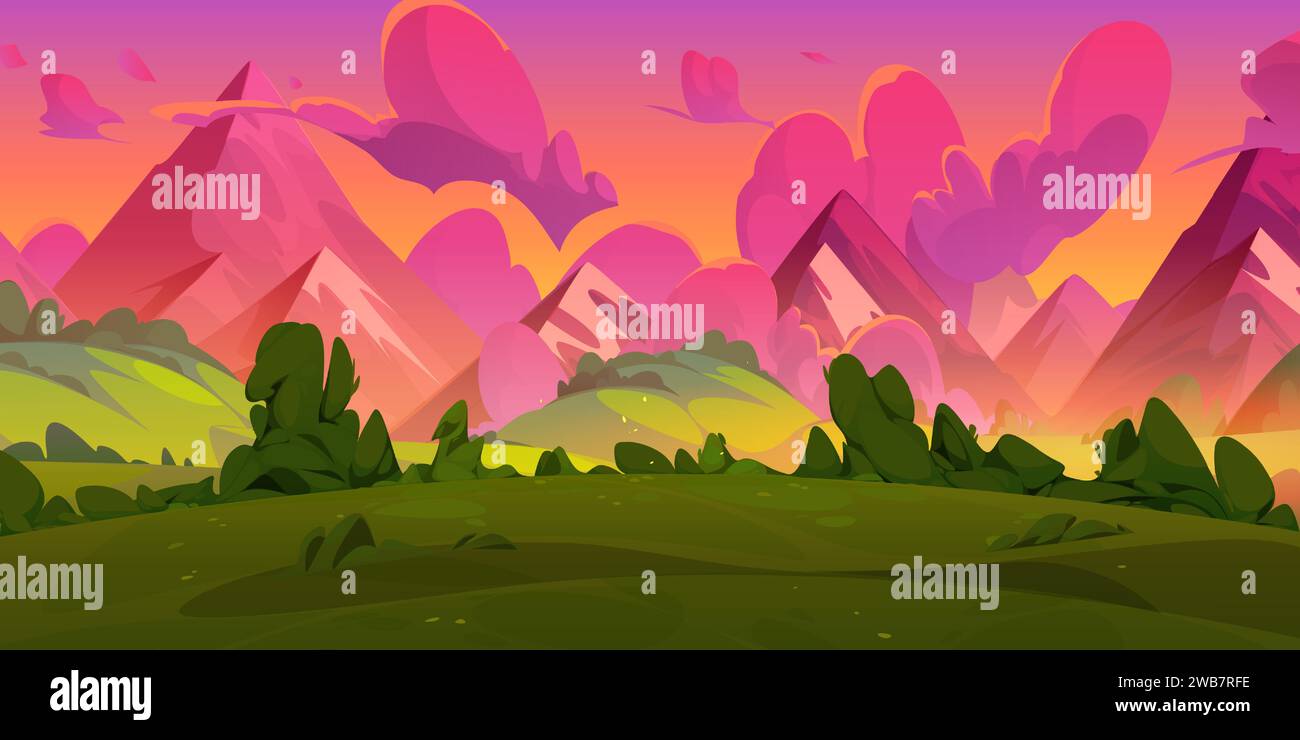 Himalaya mountains sunset Stock Vector Images - Alamy