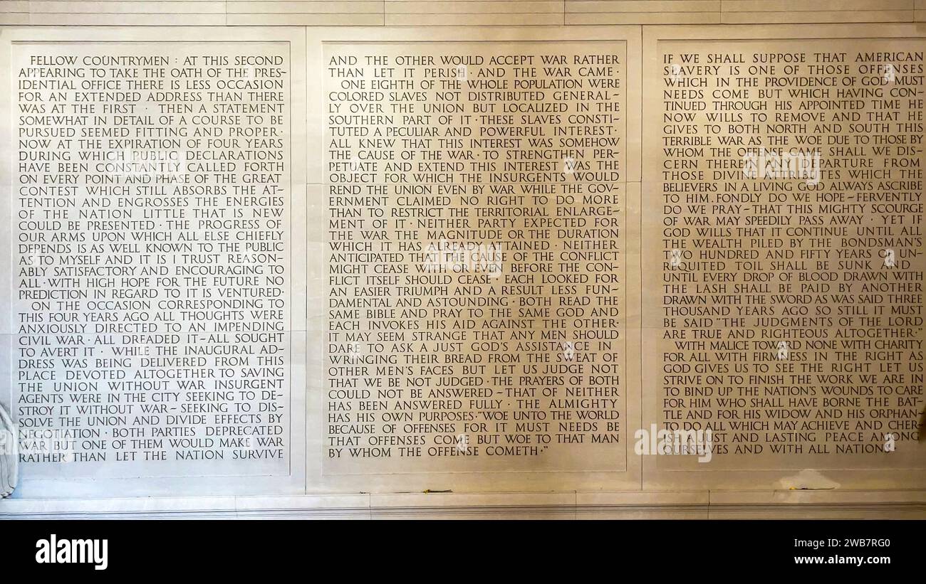 Washington DC, USA; December 27, 2023: President Abraham Lincoln's ...