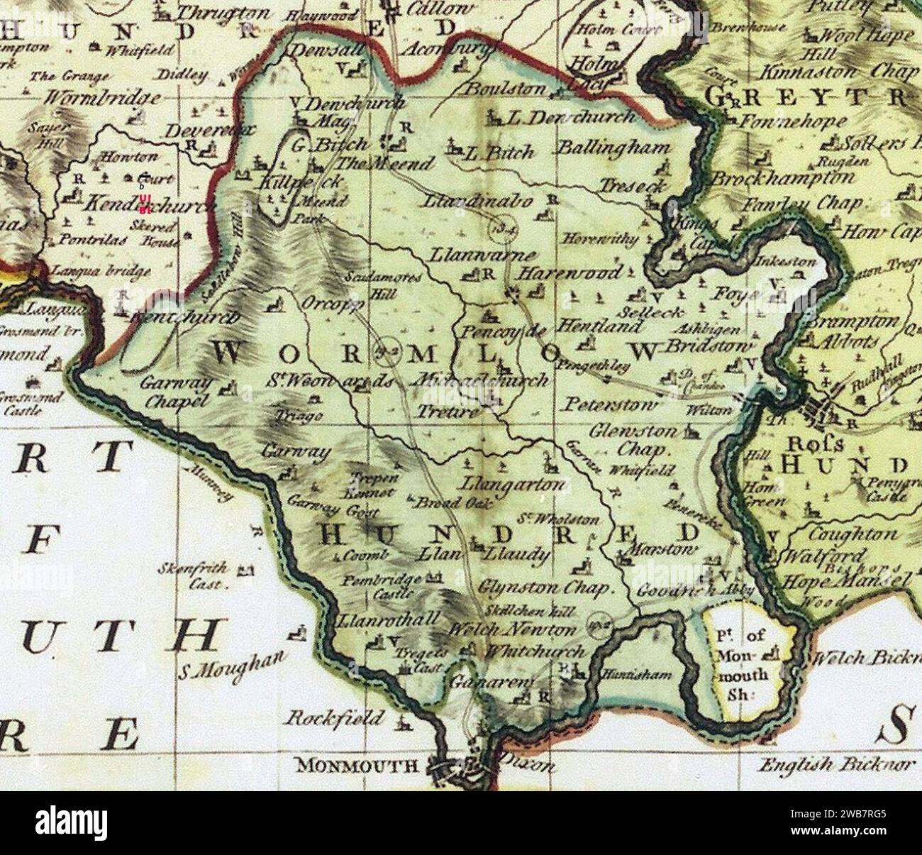 Wormlow Hundred in An Accurate Map of Hereford Shire Divided into its ...