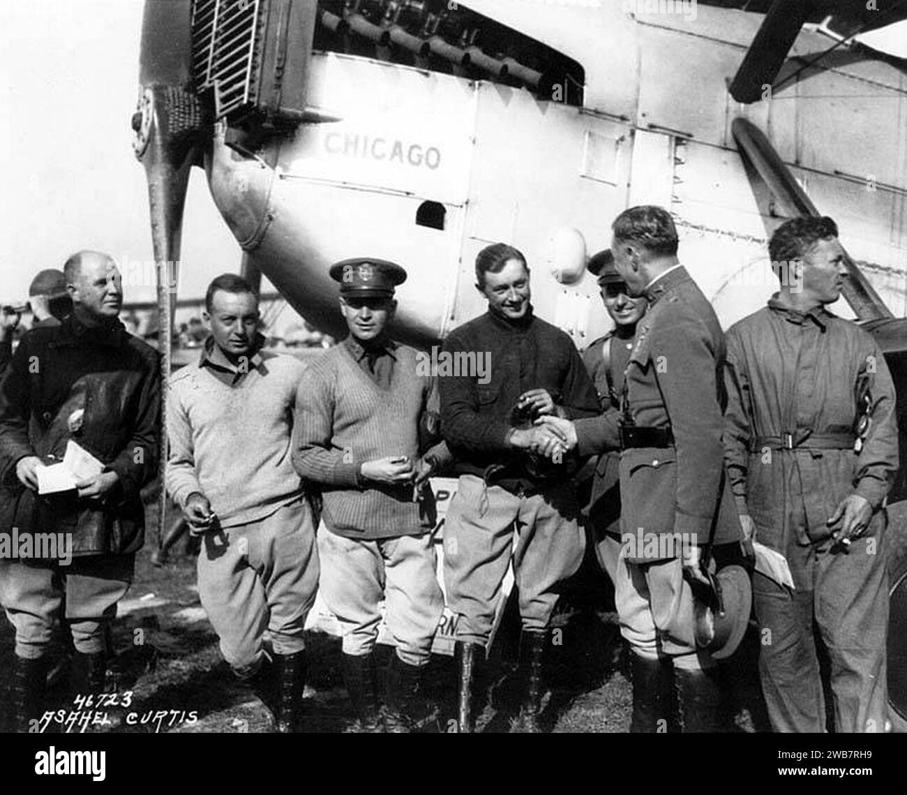 ''World Flyers'' at Sand Point Naval Air Station, being congratulated ...