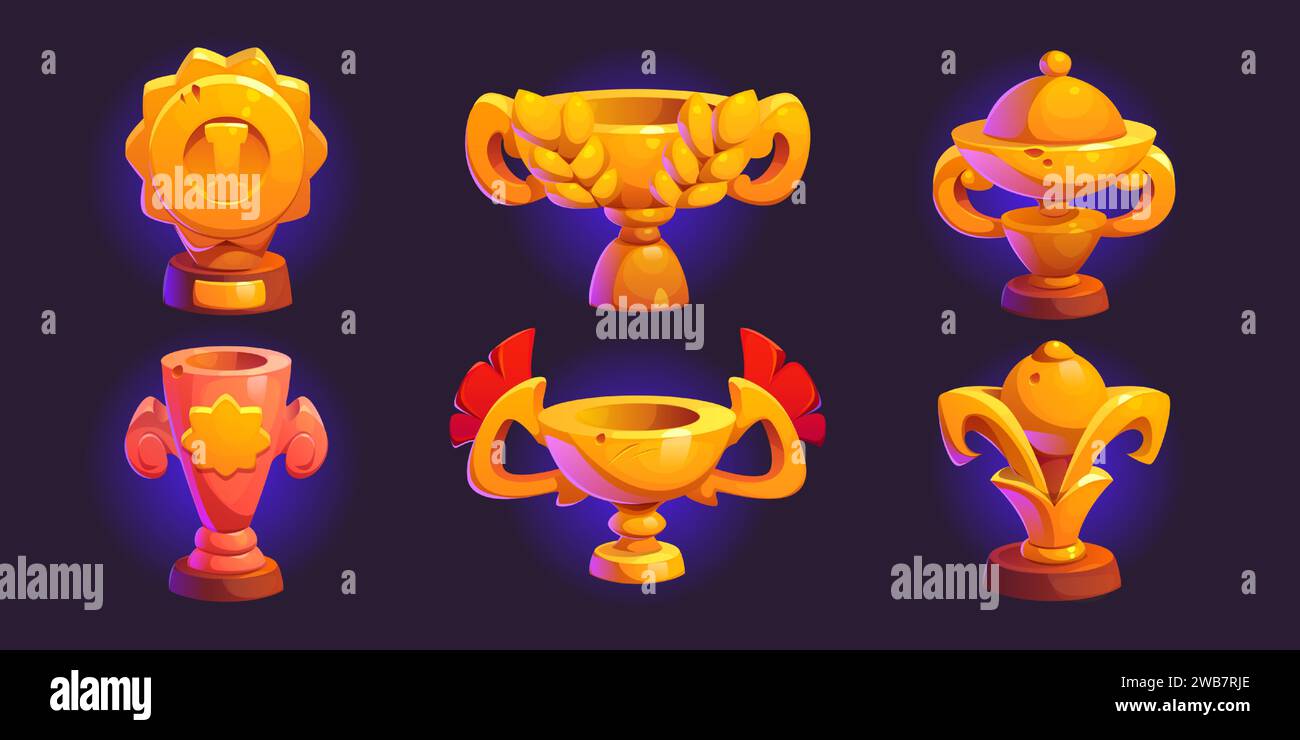 Game award goblet and trophy cup for gui design. Cartoon vector ...