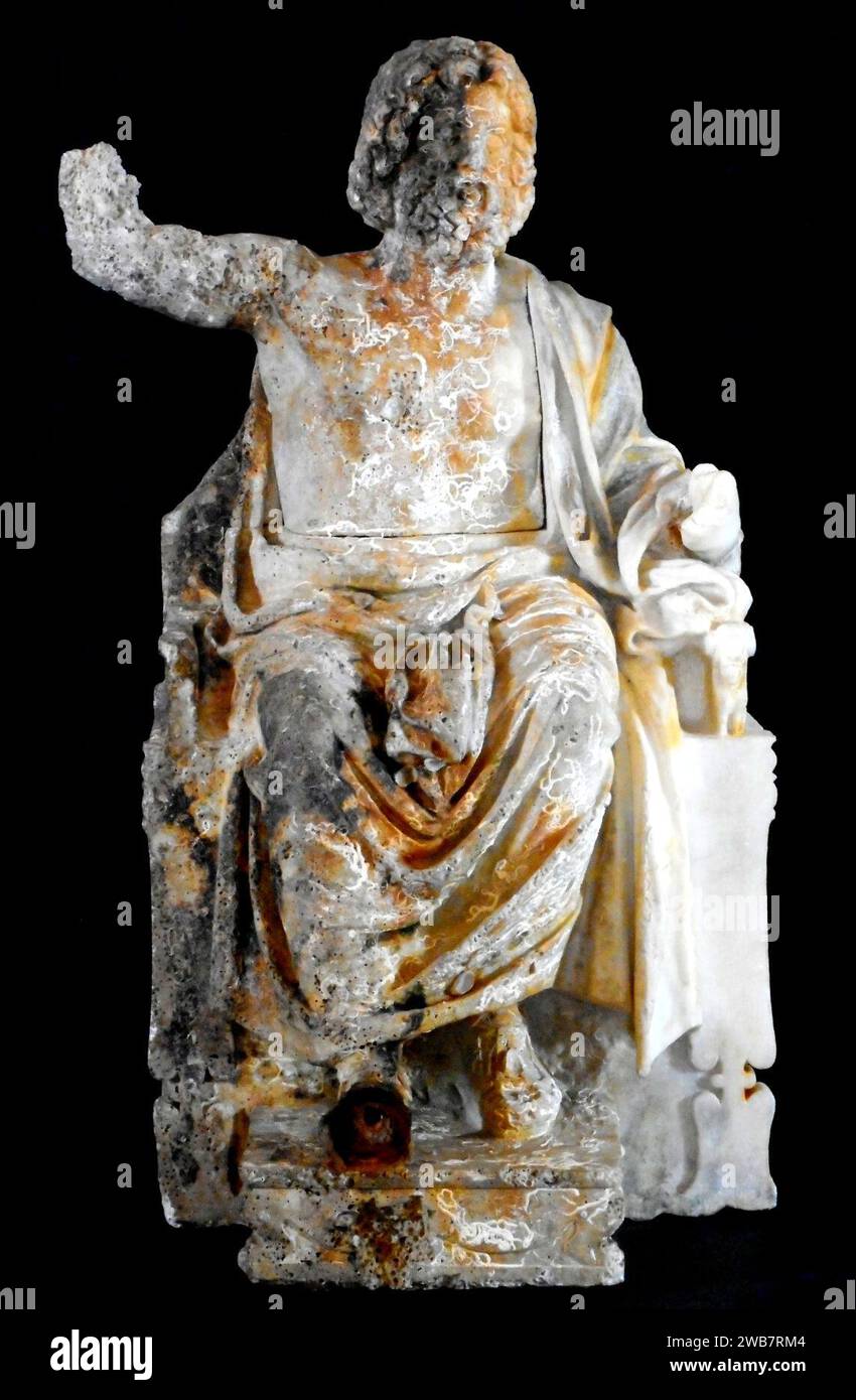 'Zeus to the throne' - Marble statue (about 100 BC) from Campania Stock ...