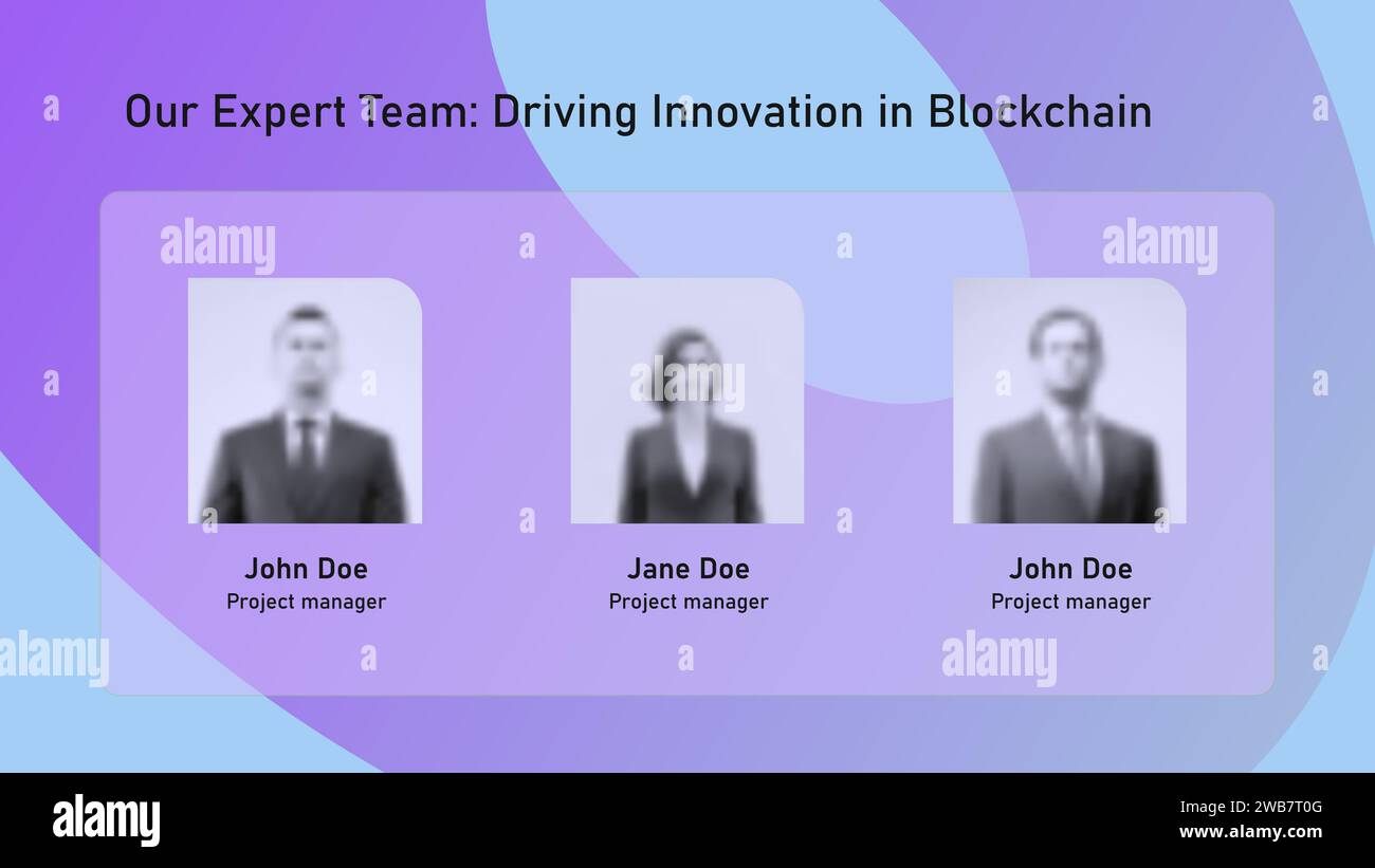 Our expert team web page with member avatars for business presentation ...