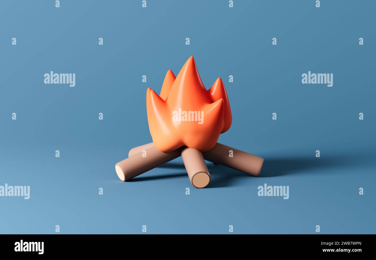 Cartoon bonfire model, 3d rendering. 3d illustration Stock Photo - Alamy