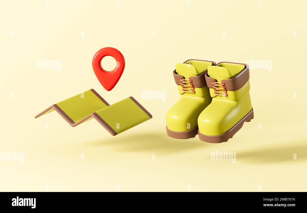 Map boots illustration walking hi-res stock photography and images - Alamy