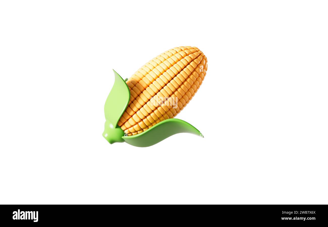 Cartoon corn model, 3d rendering. 3d illustration Stock Photo - Alamy