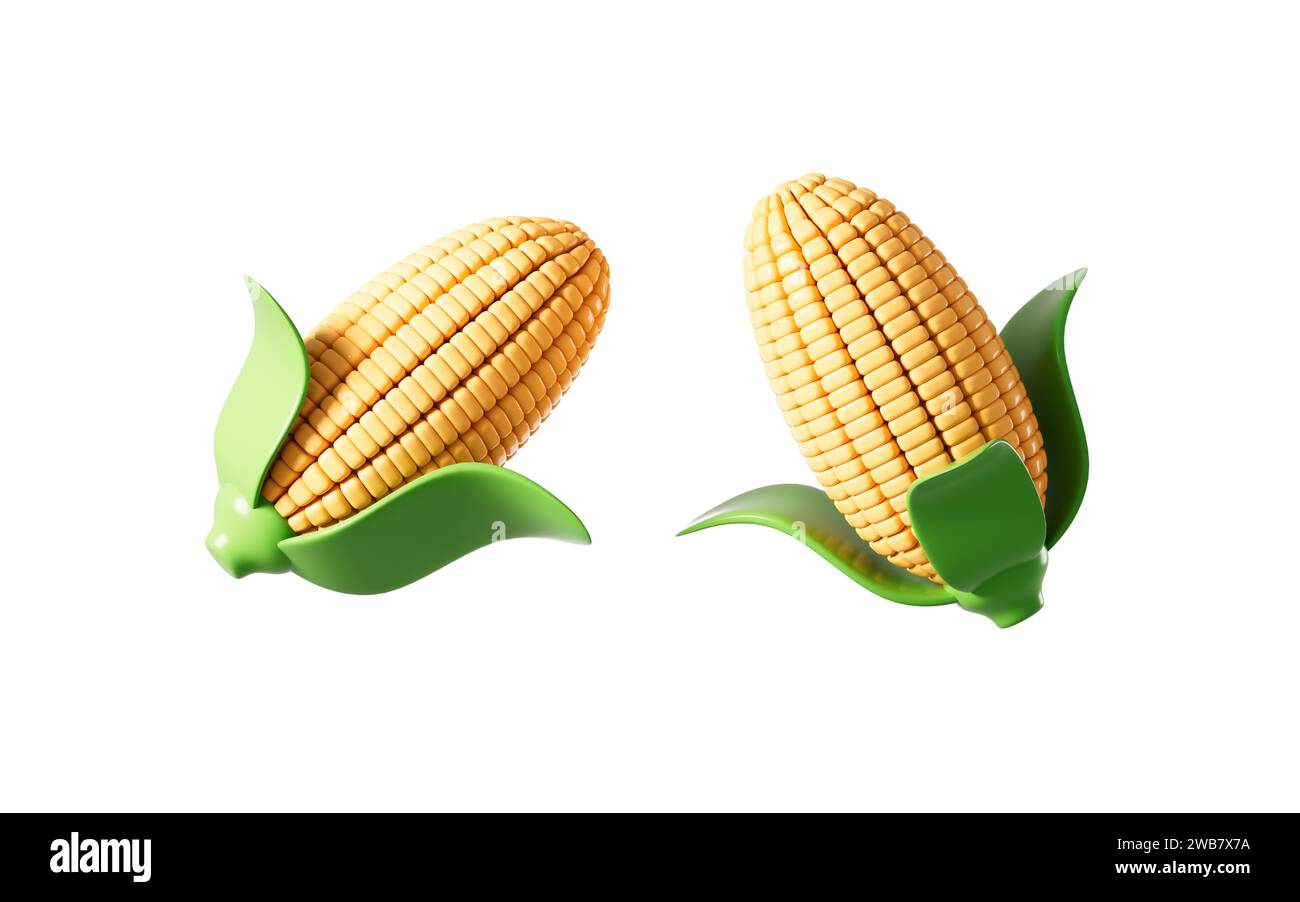 Cartoon corn model, 3d rendering. 3d illustration Stock Photo - Alamy
