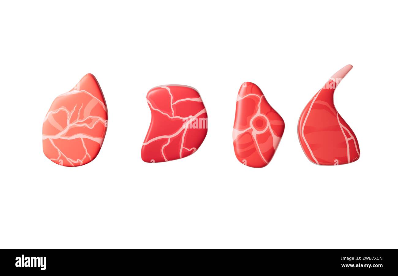 Cartoon raw meat model, 3d rendering. 3d illustration Stock Photo - Alamy