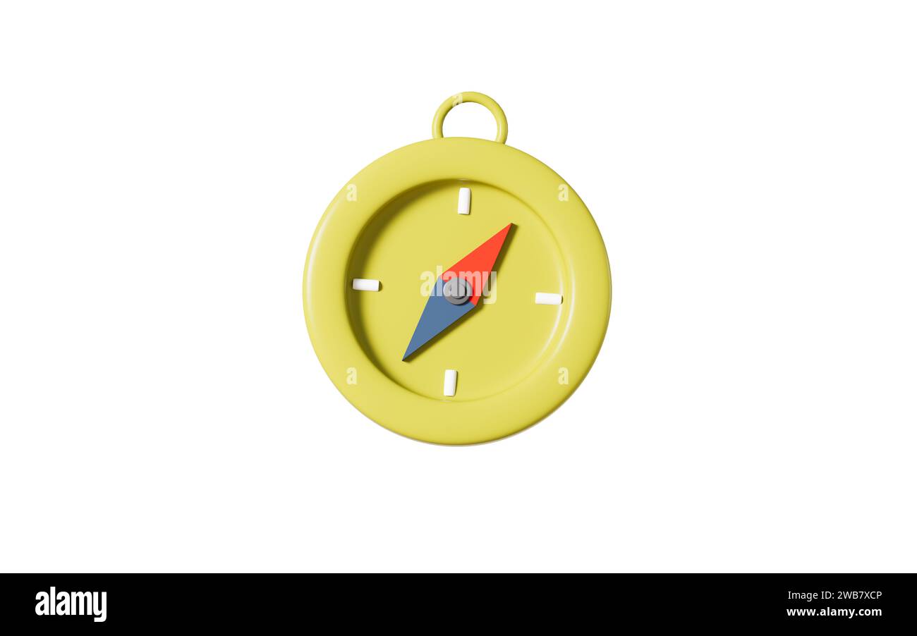 Cartoon compass model, 3d rendering. 3d illustration Stock Photo - Alamy