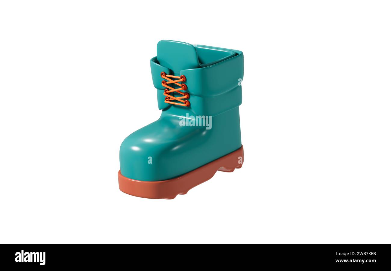 Cartoon hiking boots model, 3d rendering. 3d illustration Stock Photo ...