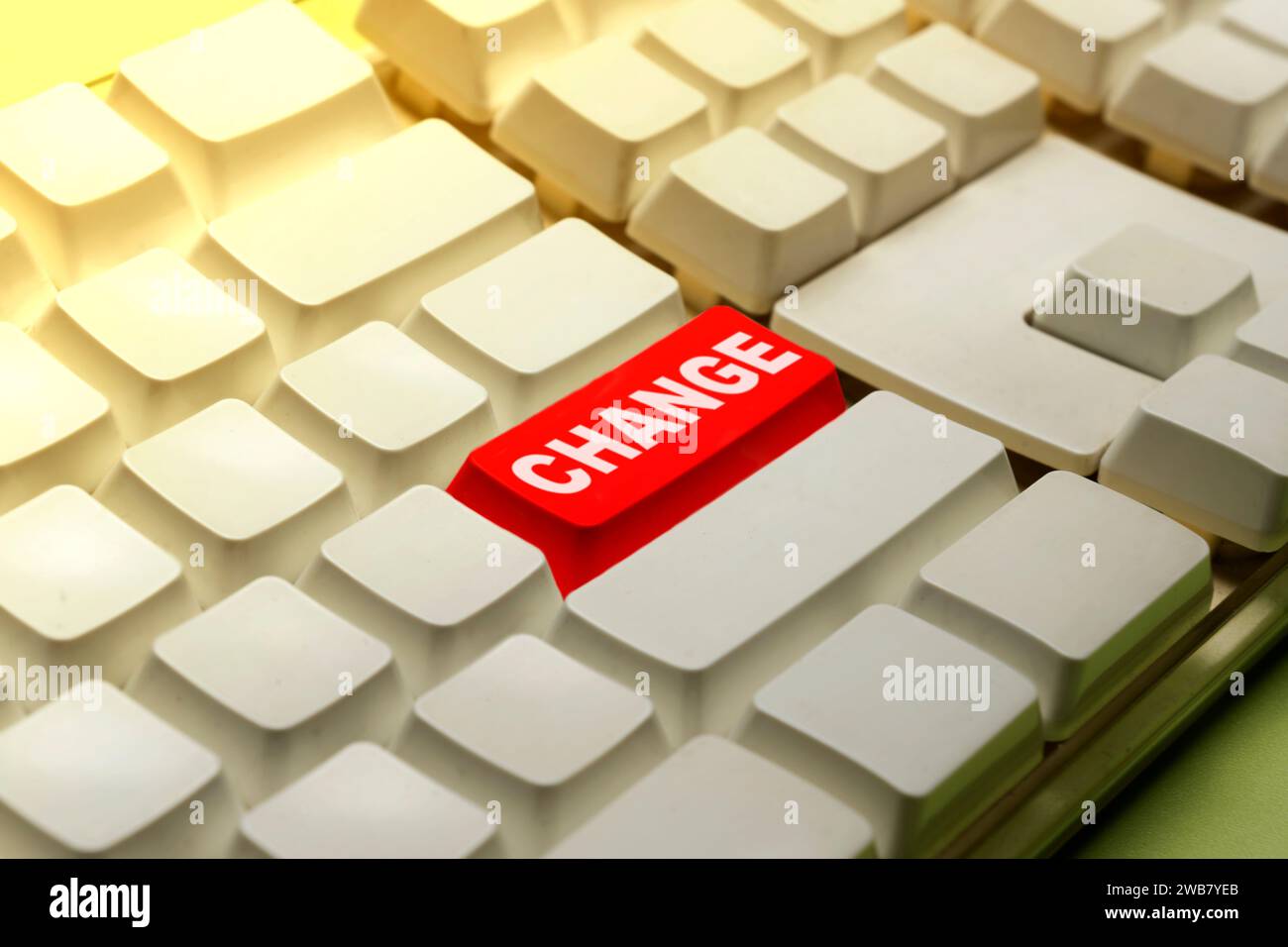 Closeup view of words of Change on the computer keyboard button. Change ...