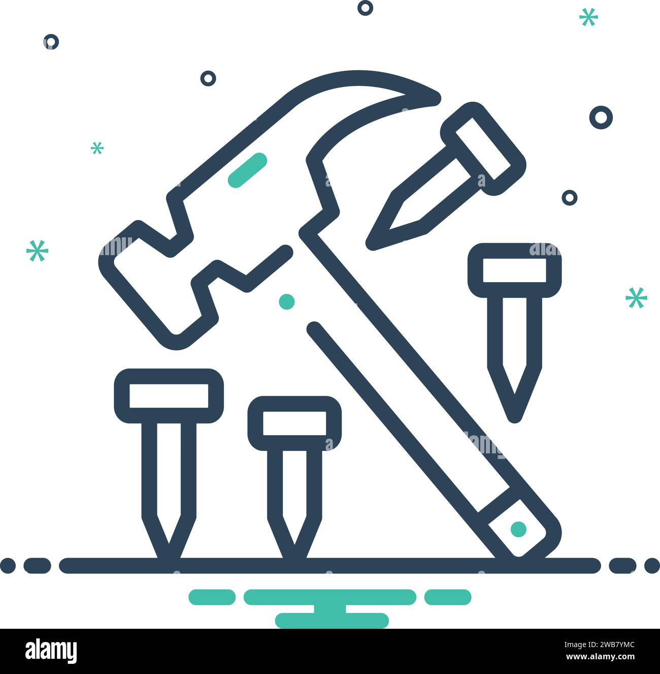 Hammer and nail Stock Vector Images - Alamy