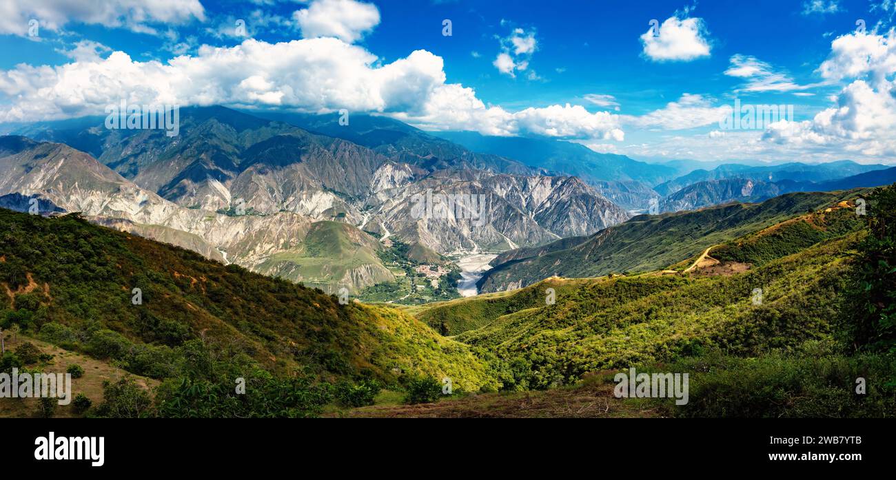 Chicamocha, second-largest canyon worldwide, steep sided canyon carved by the Chicamocha River ...