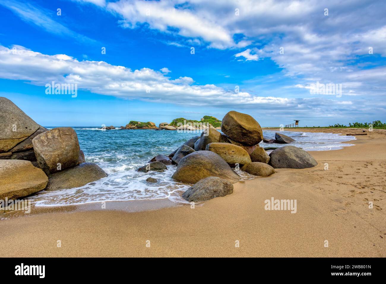 Most beautiful caribbean beach, Playa Arenilla in Tayrona National Park ...